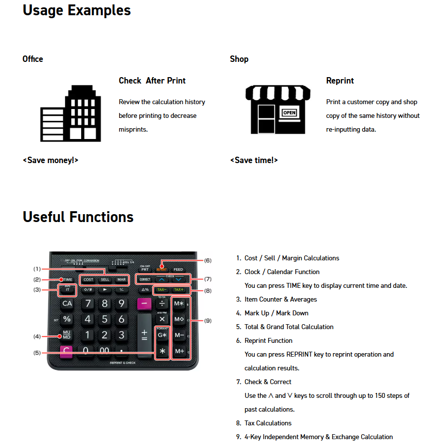 CASIO HR-100RC Adding Machine Printing Calculator 12 Digits | Shopee ...