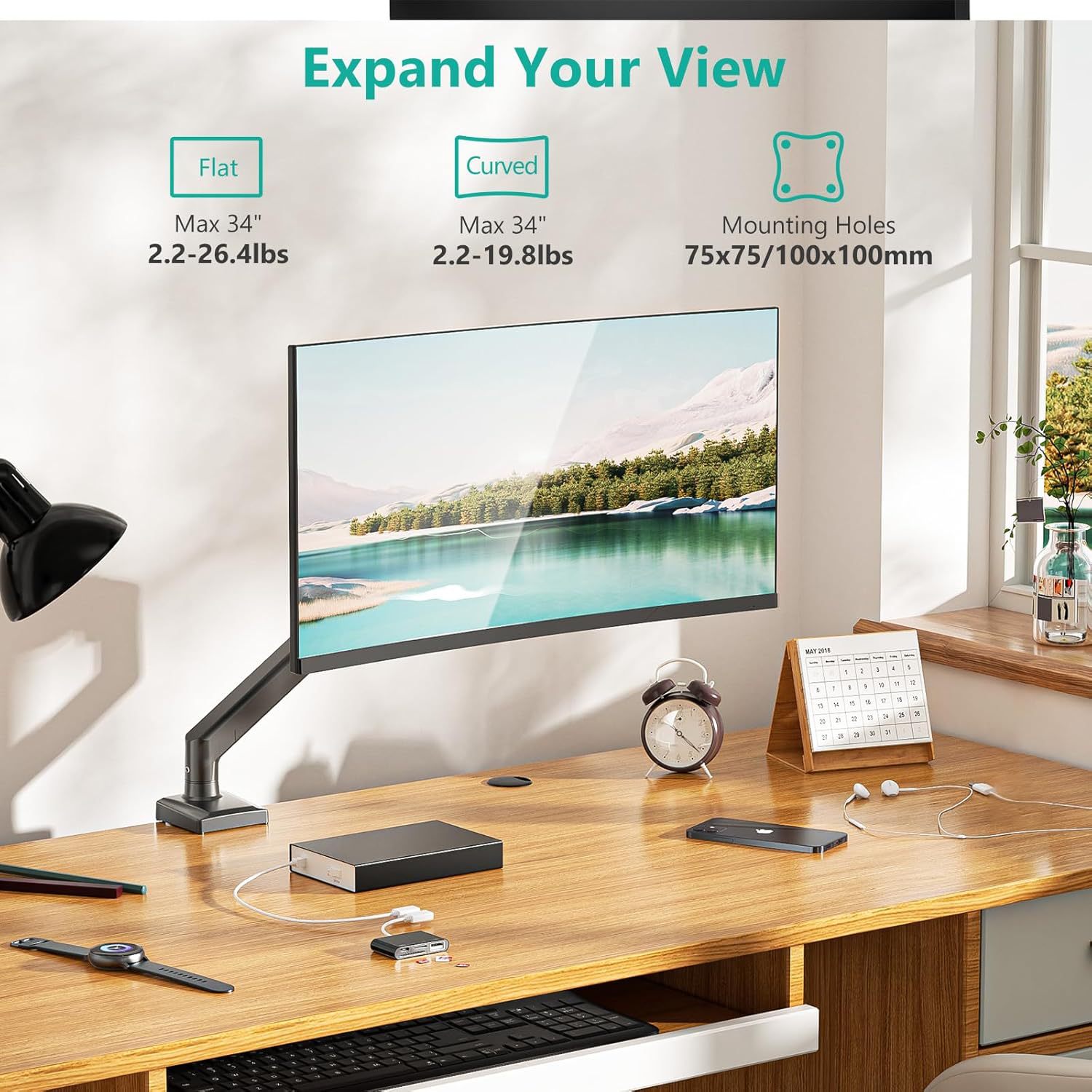 YAMY Monitor stand monitor mount for desk monitor arm for 17-34" 2-10kg ...