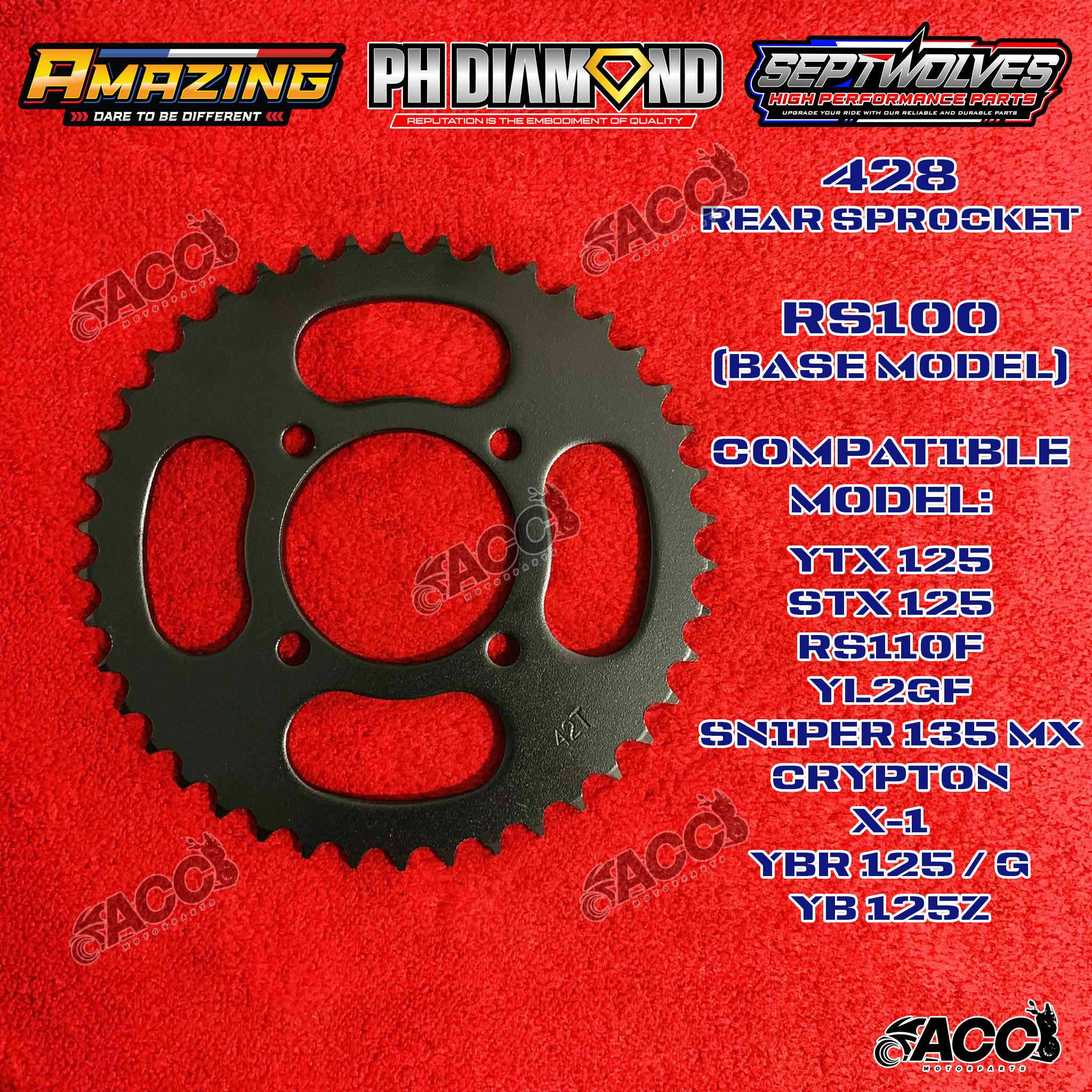 Rear Sprocket YTX RS100 STX Crypton Sniper135 YL2GF RS110 34T 36T 38T ...