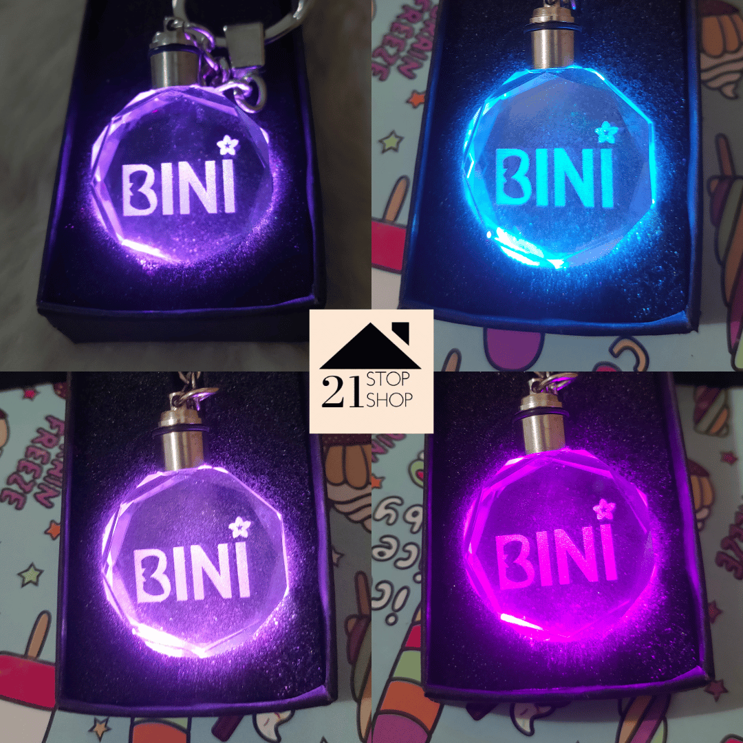 21SHOP Crystal BINI LED Keychains comes with battery and box w/ foam ...