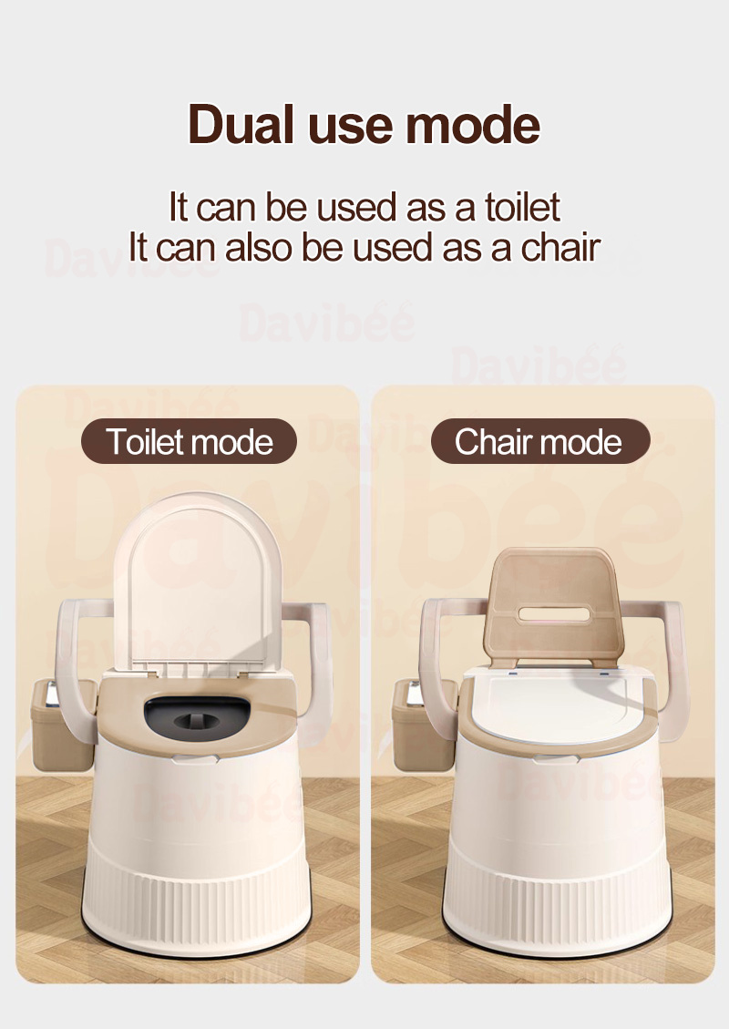 Davibee Arinola For Adult Portable Toilet with Armrest For Elderly ...