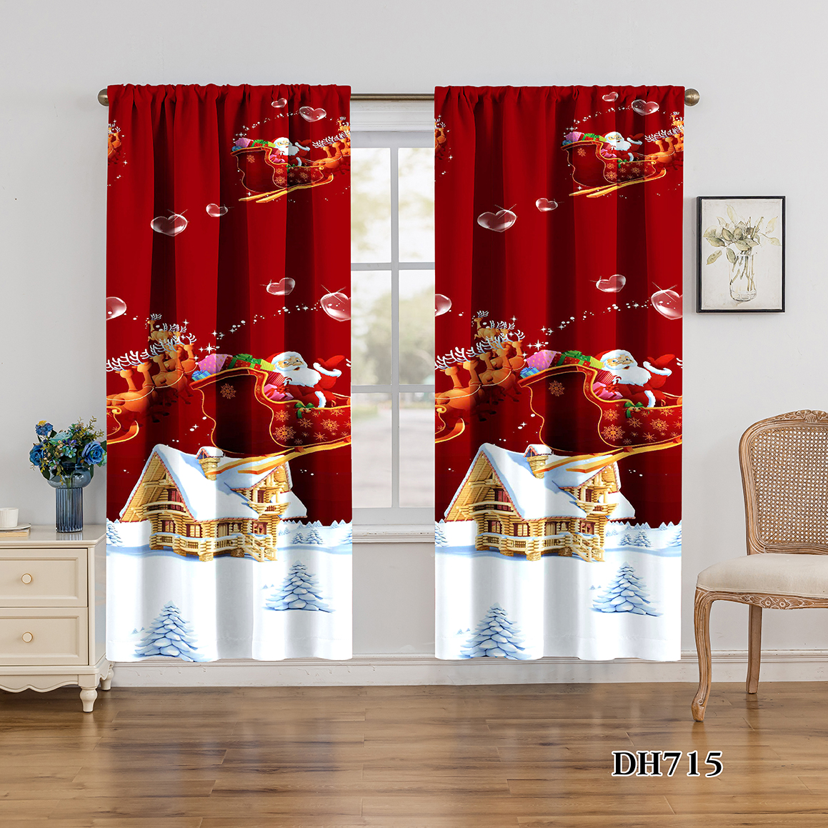 BUY 5 GET 5 New Christmas Curtain Kurtina for Window Christmas Decor ...
