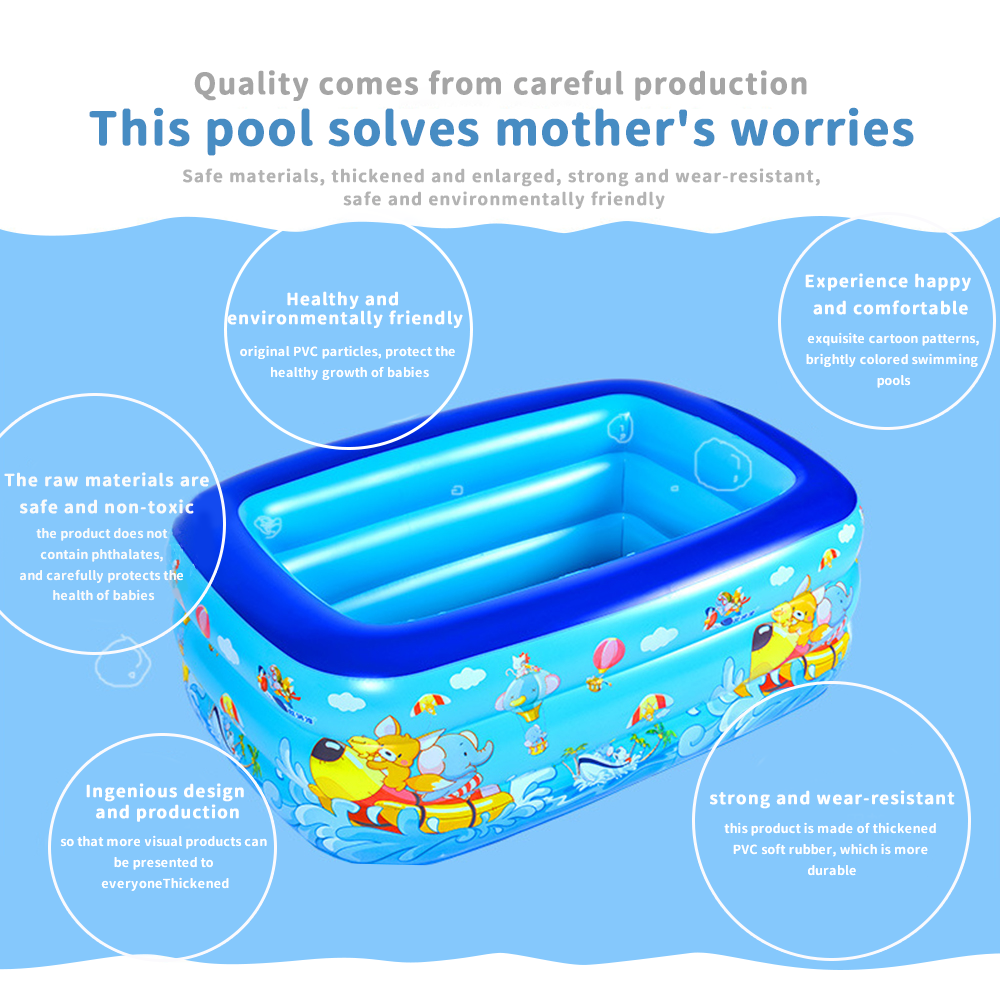 Inflatable Swimming Pool For Kids Big Size Home Pool With Air Pump 3 ...