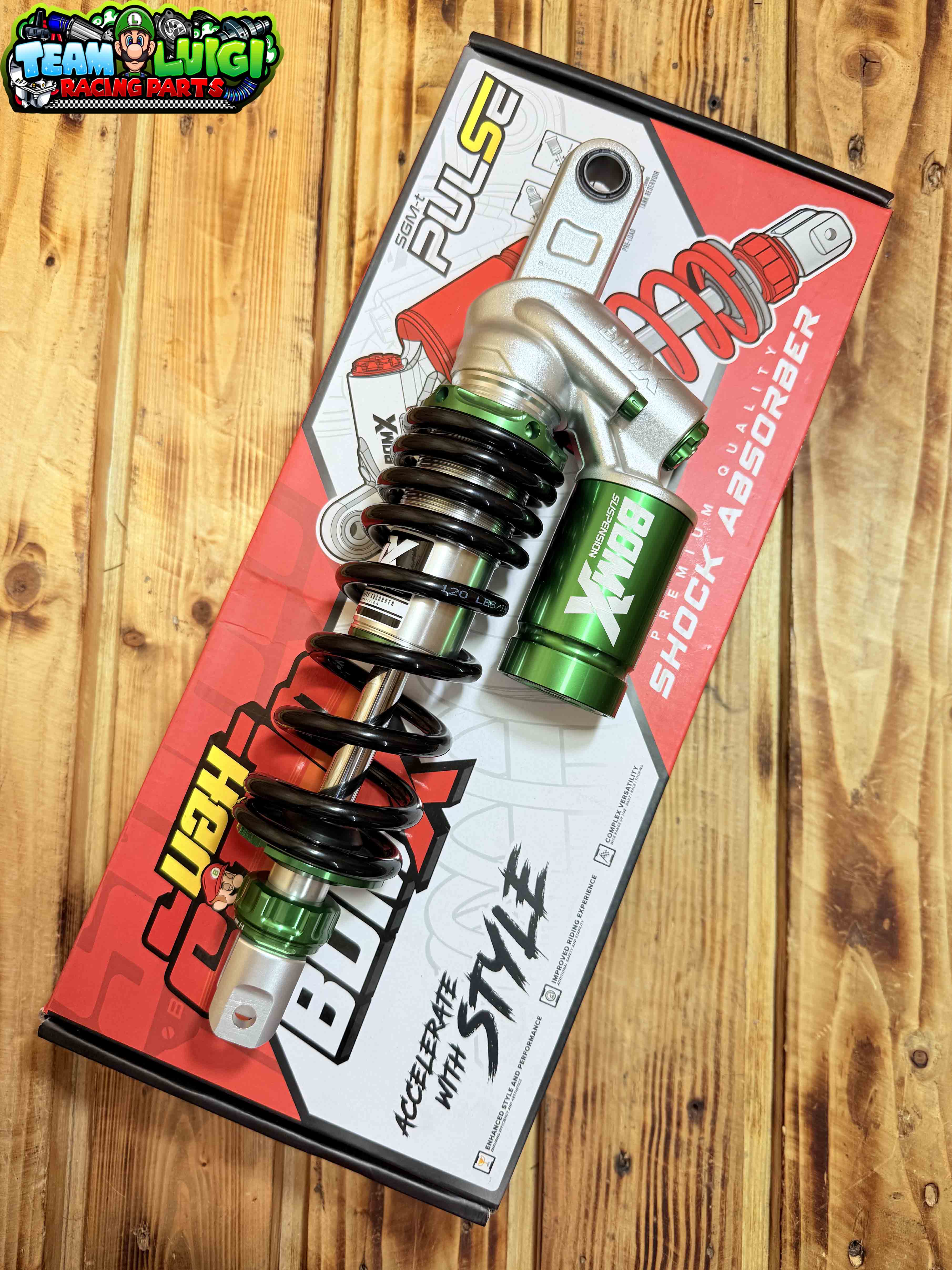 BOM X PULSE CLICK 125,150 REAR SHOCK SUSPENSION FULLY ADJUSTABLE W ...