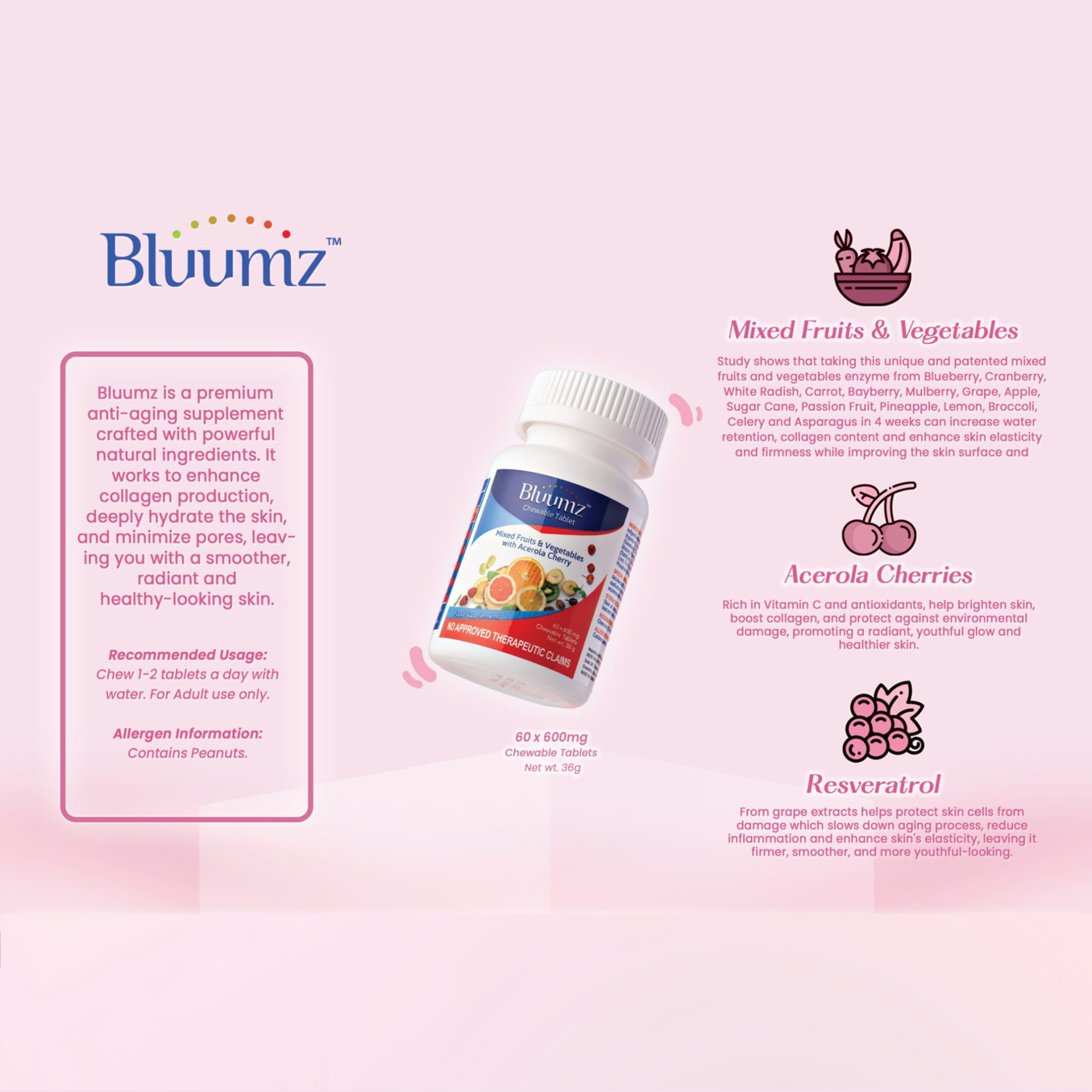 Bluumz Chewable Tablets (60s) - Get 30 FREE DAYZINC Capsules - Daily ...