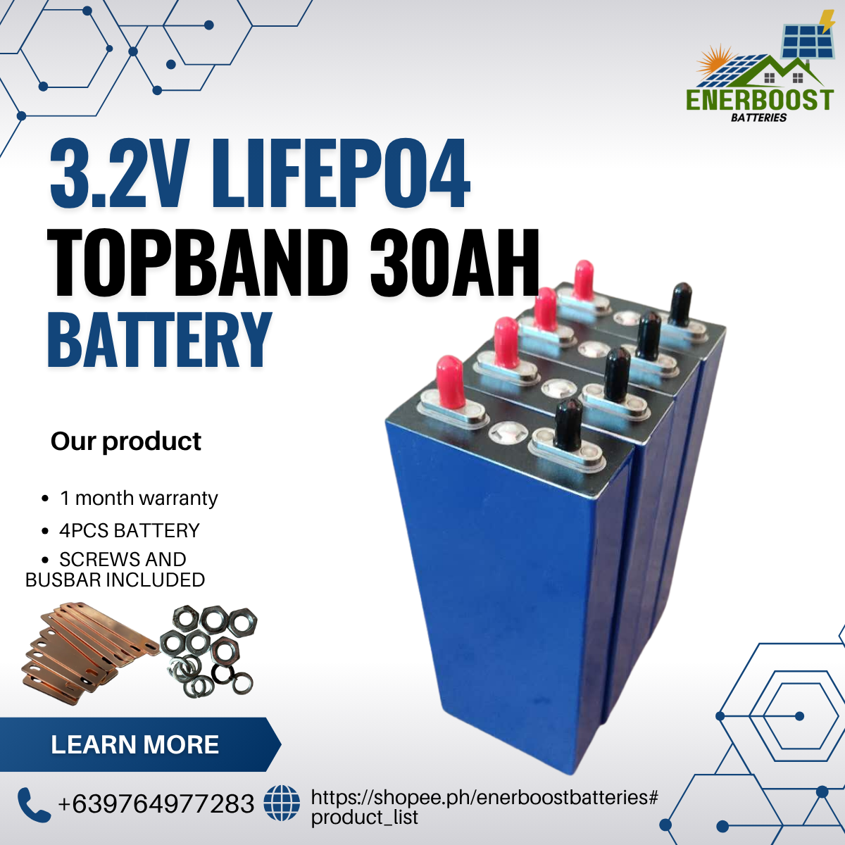 1PC or 4PCS TOPBAND 30AH Lifepo4 Battery Prismatic Lifepo4 Rechargeable ...