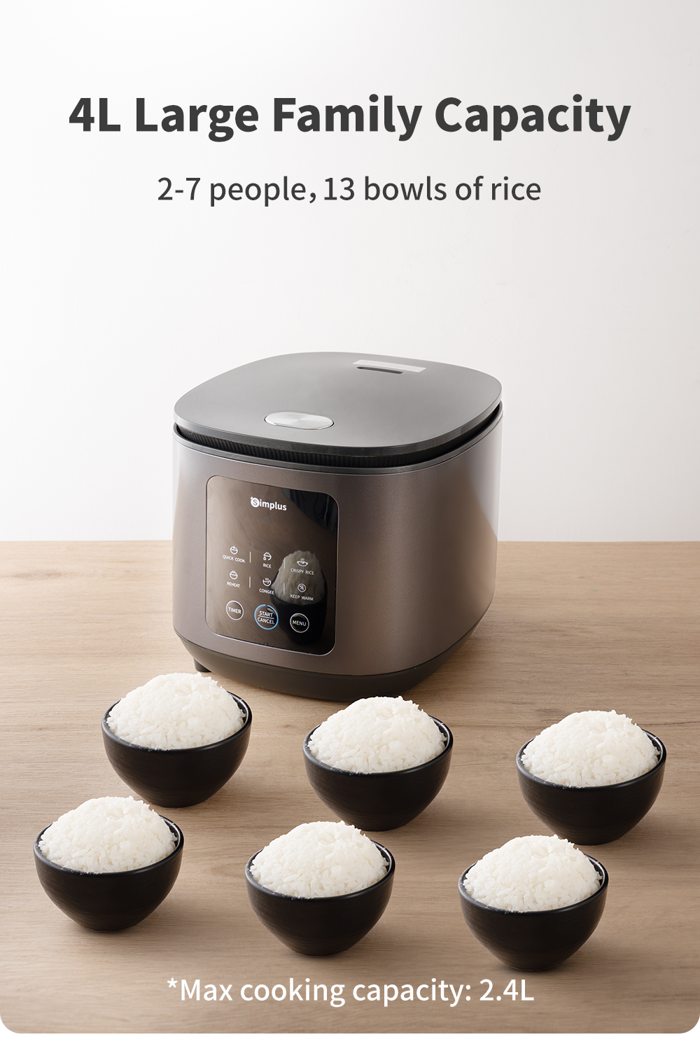 Simplus Rice Cooker Non-stick Touch-control 24-hour Delay Timer 6 ...