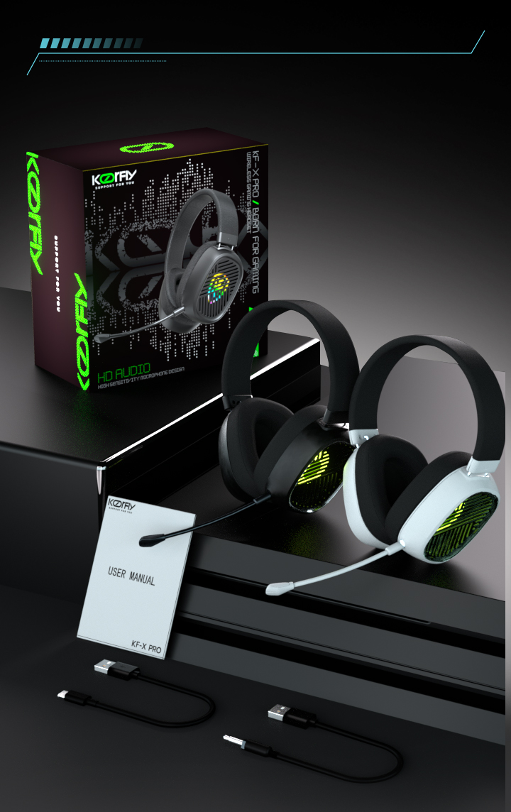 KOORFLY X PRO Wireless Gaming Headset With Mic Bluetooth 5.0 Wireless ...