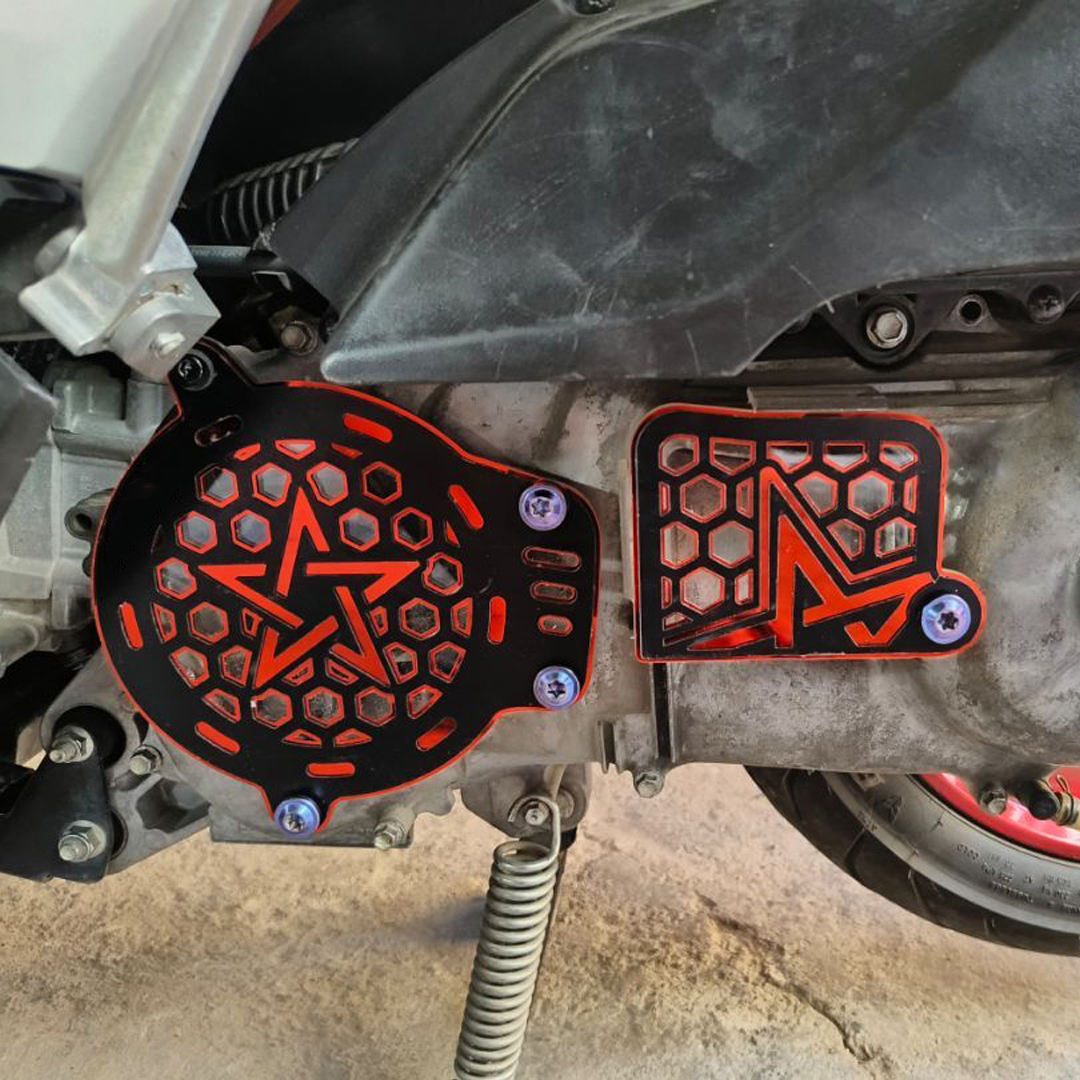 CVT COVER ENGINE COVER STAR BLACK SERIES YAMAHA Nmax V2 Aerox V2 Yamaha ...