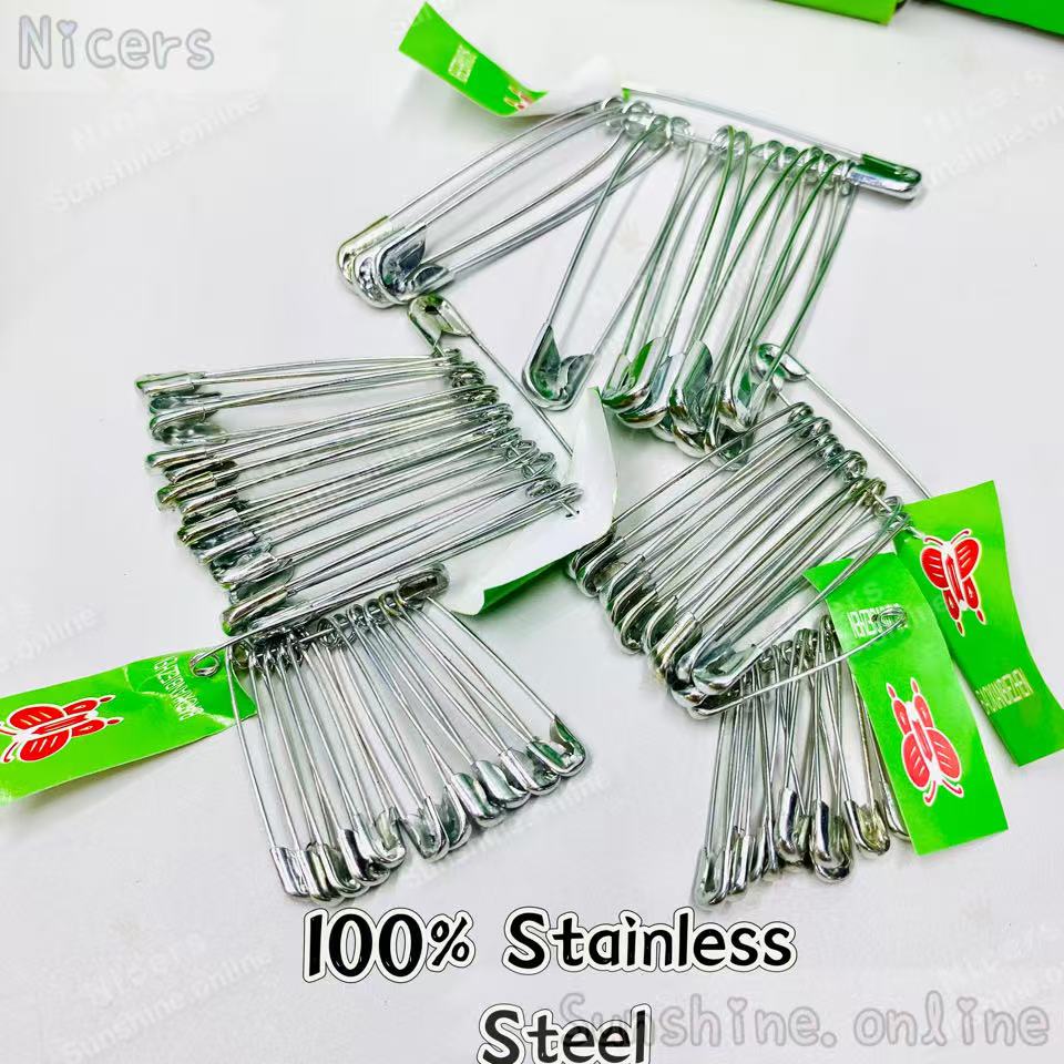 #0 #1 #2 #3 #4 Safety Pin set in various sizes in silver, made of metal ...