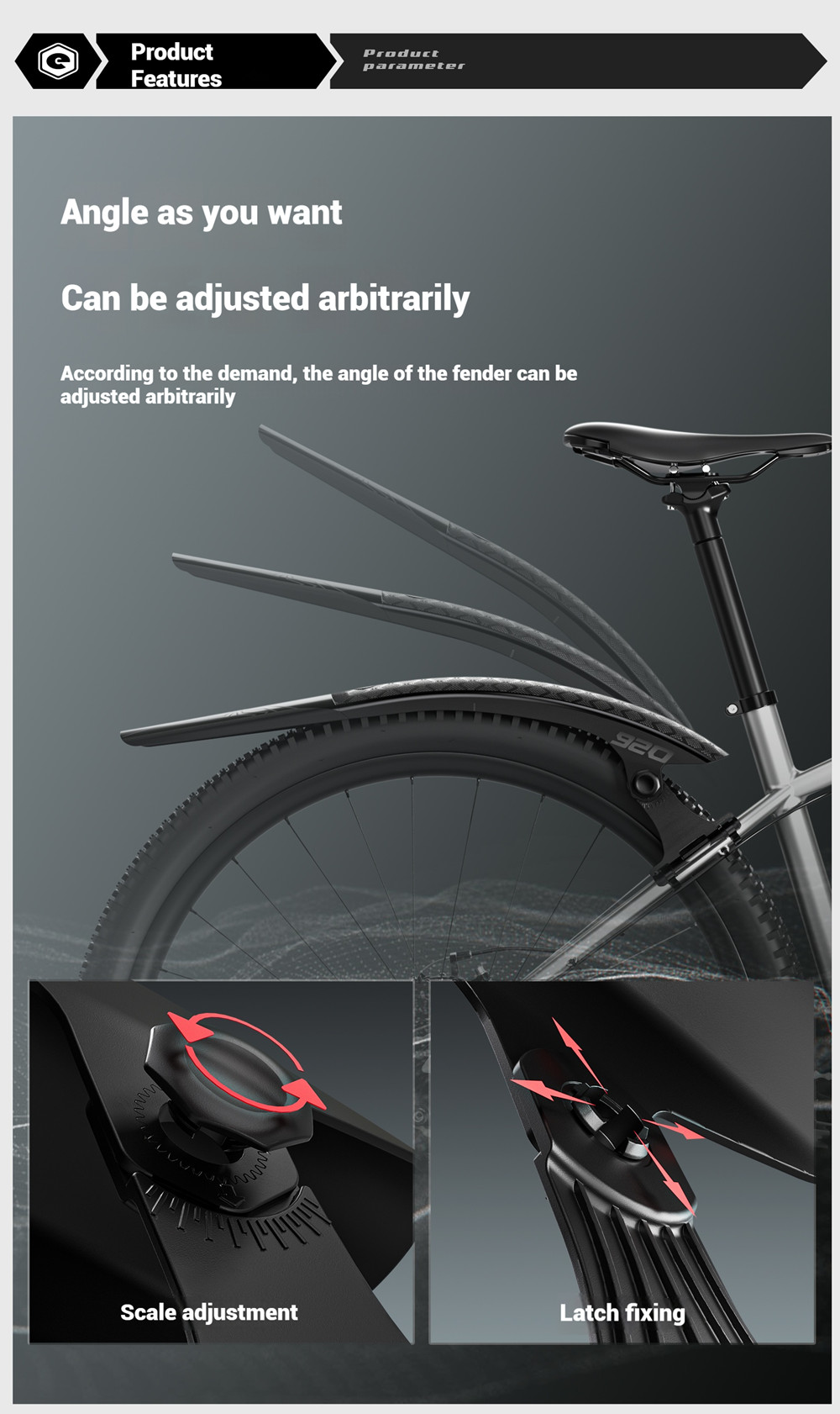 ENLEE Bike Mud Guard Bicycle Extended Fender 70mm Mountain Bike ...