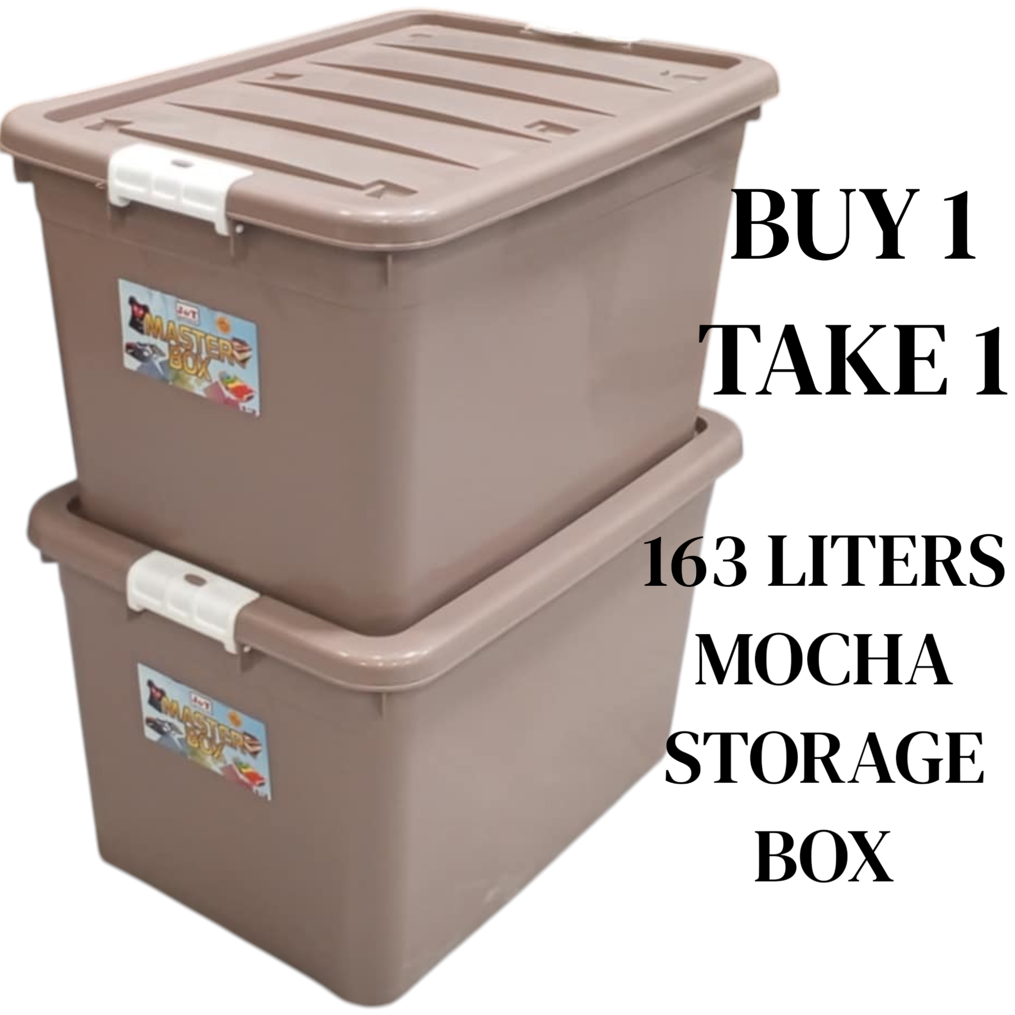 BUY 1 TAKE 1 STORAGE BOX (163 LITERS) (#1913) MOCHA J&T MASTER BOX ...