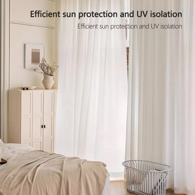 Thin Gauze Curtains 140cm X 160cm 220cm Solid Color Transparent Room ...