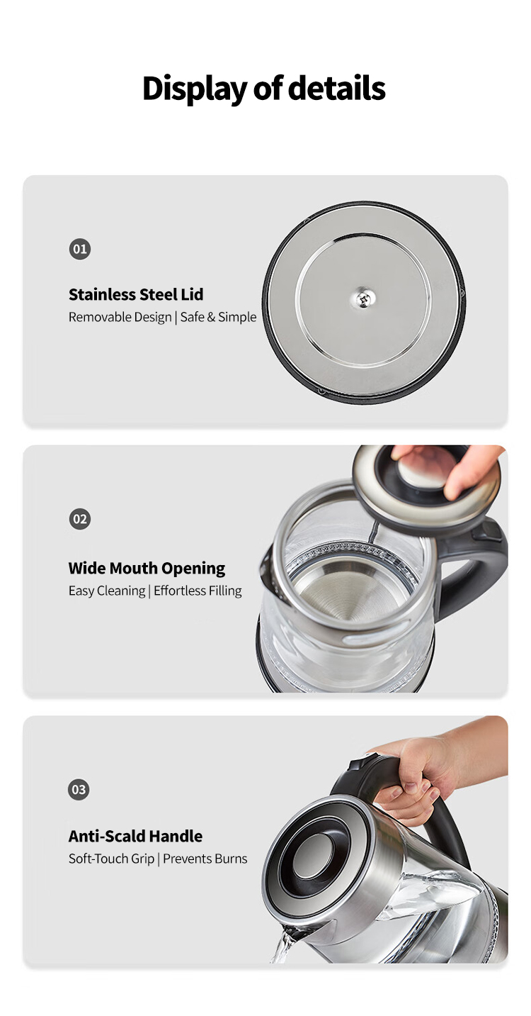 Xiaomi Lifeite 1.7L Glass Electric Kettle Auto Power-off Health Pot ...