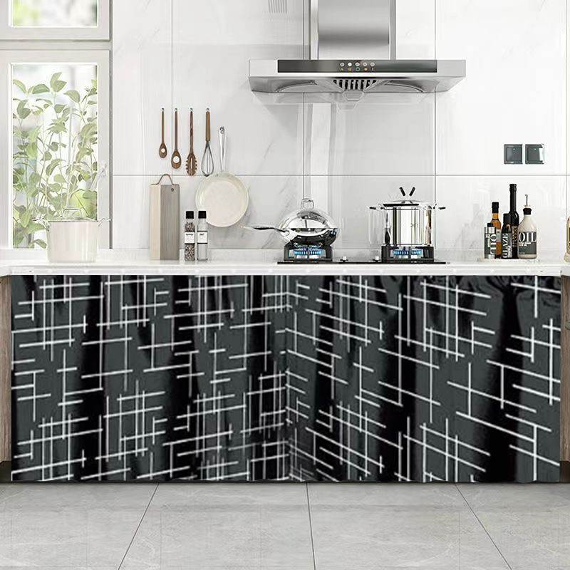 4PCS Kitchen Curtain Pang Lababo Waterproof Kitchen Short Curtain Under ...