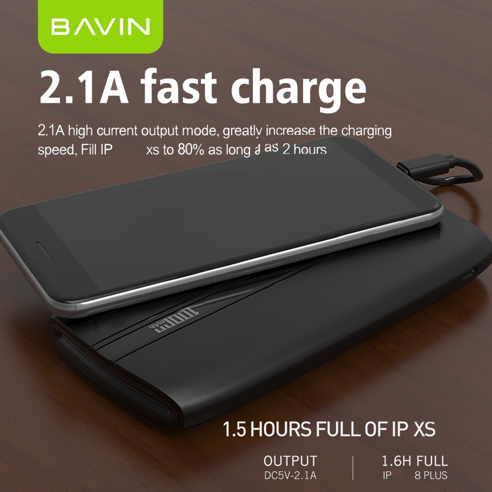 BAVIN PC087 10000mAh Slim Size Portable Power Bank W/ Micro Type-C ...