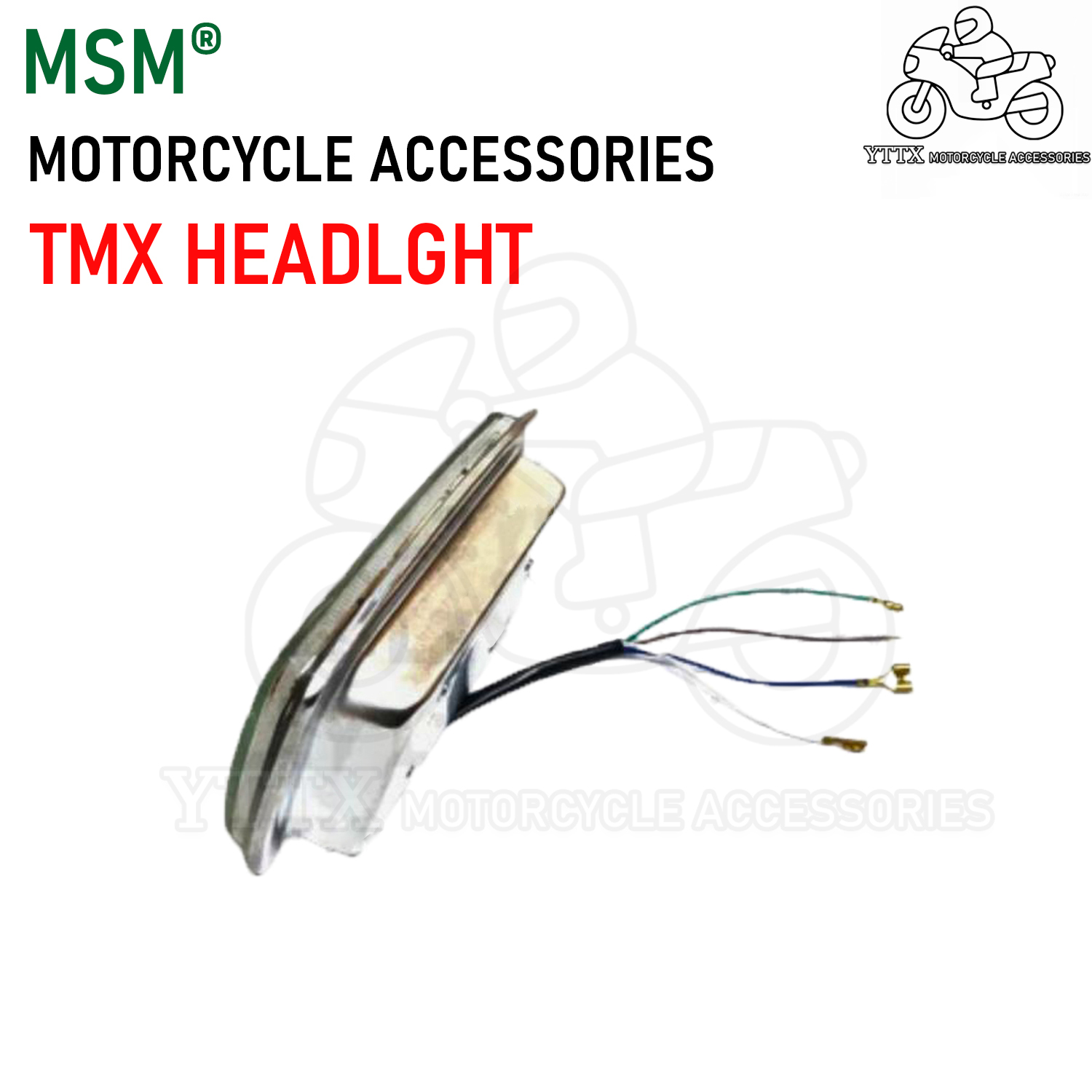 MSM Motorcycle TMX 155 LED Headlight 6 Led with angel eye 12V #9801 ...