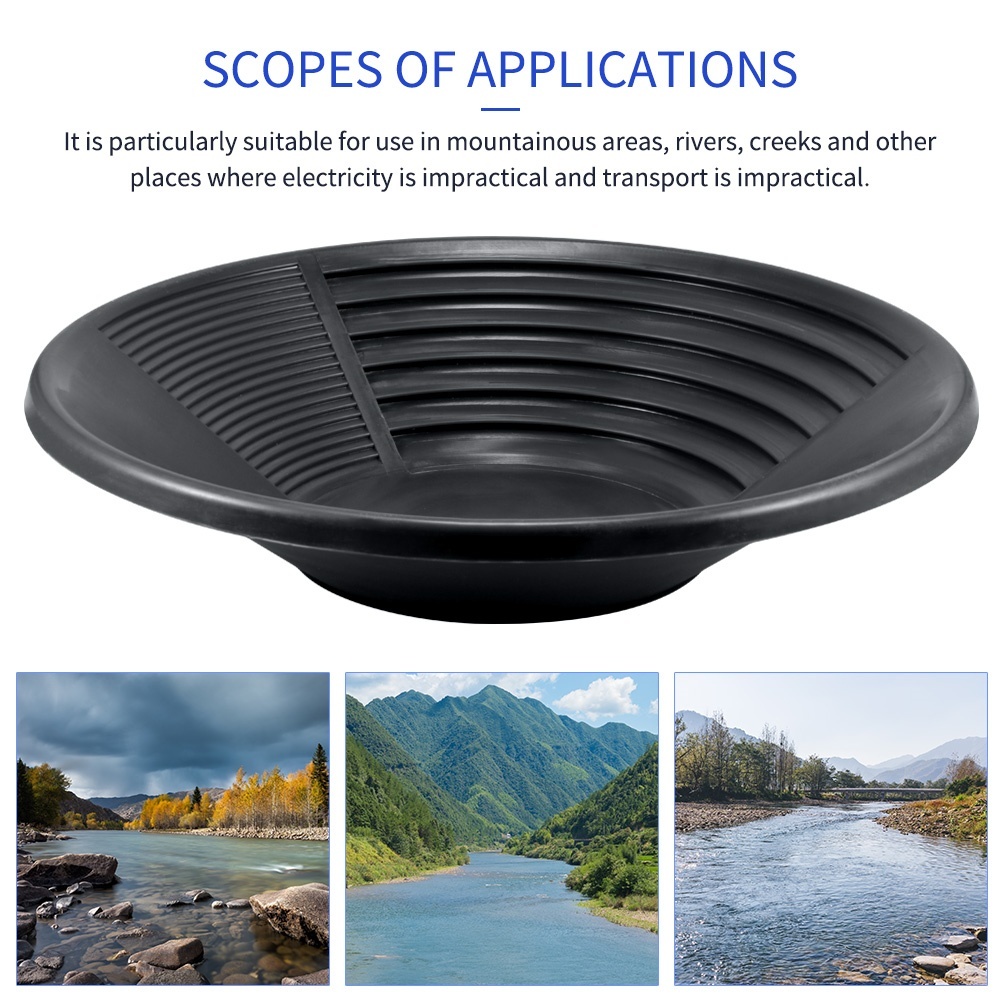 Gold Panning Plate 15'' Large Capacity Gold Pan Sifting Tray Sieve Dish ...