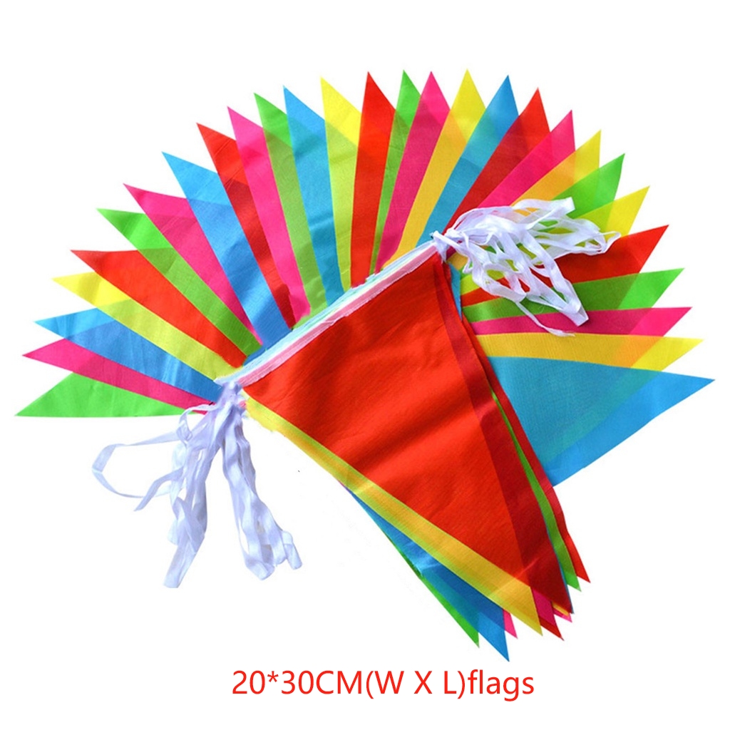 100 Meter Multicolor Fiesta Flag Nylon Pennant Banner Plastic Triangle ...