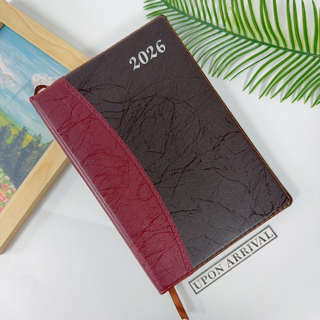 Year 2026 Notebook Journal Planner Thick Leather Cover Calendar ...