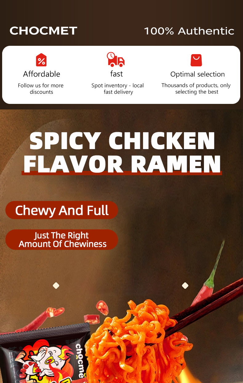 CHOCMET Spicy Hot Chicken Instant Noodles Korean Food Buldak Ramen ...