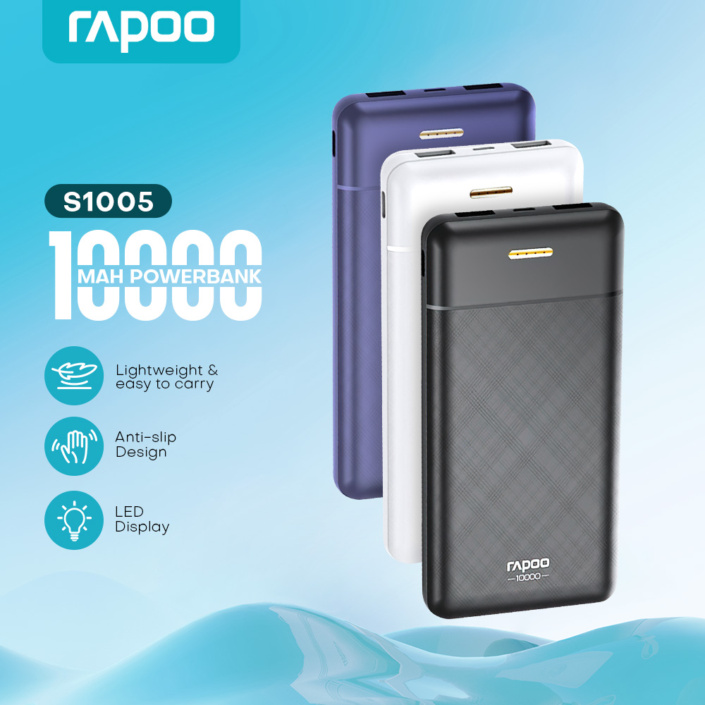 Rapoo Original 12W Powerbank 2 Input and 2 Ouputs 5V 2A Power Bank ...