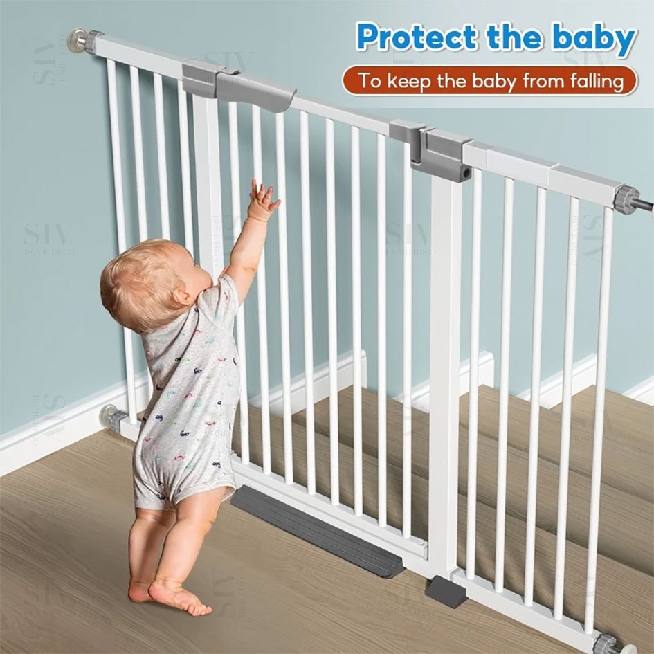 Baby Safety Gate Adjustable Baby Safety Door Gate Pet Dog Cat Fence ...