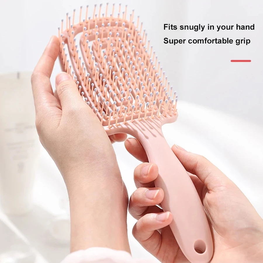 Fashion Big Curved Comb Curly Hair Fluffy Styling Comb Air Cushion Hair ...
