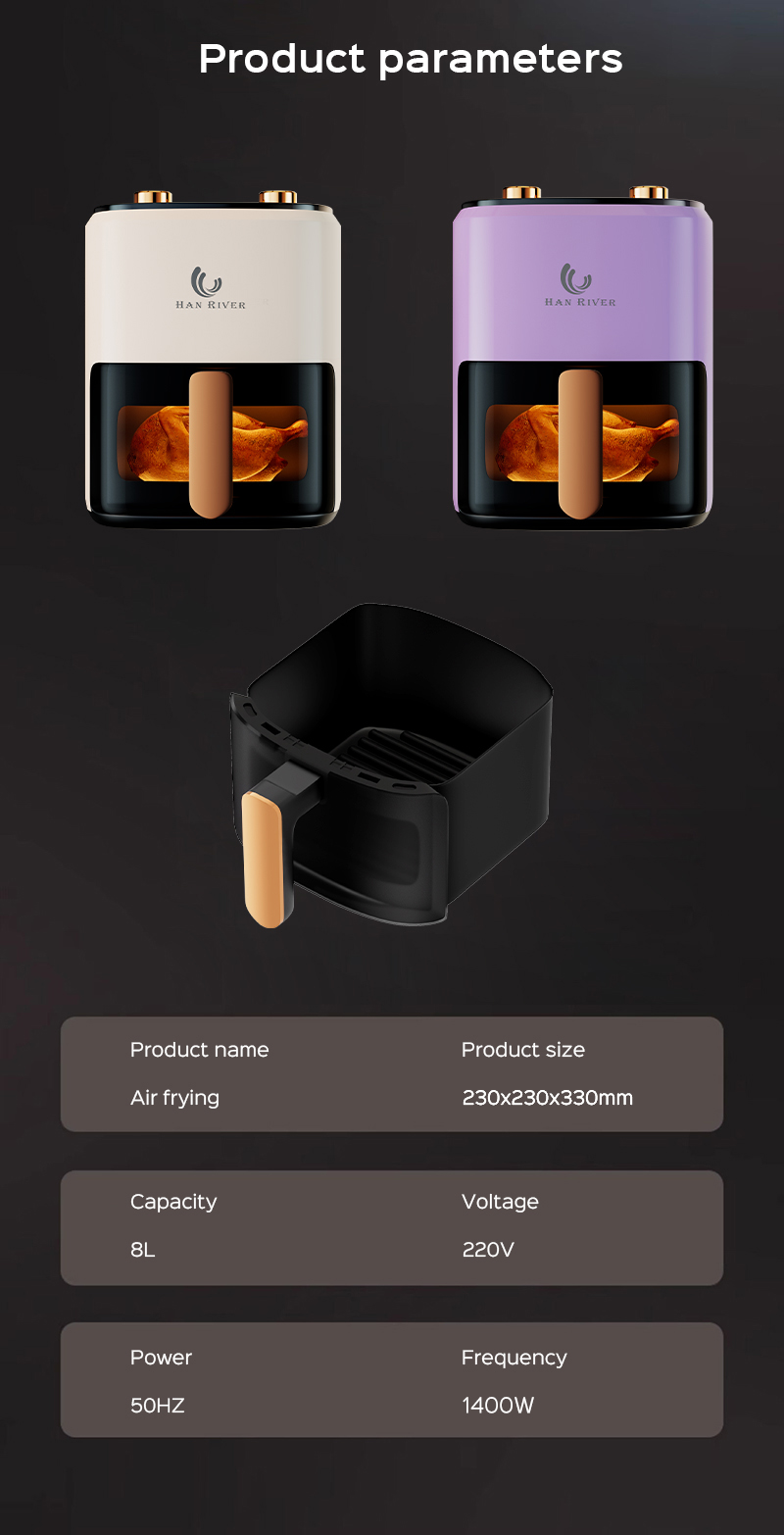HAN RIVER Air Fryer 8L Large Capacity Non-Stick Multi-mode Oil-free ...