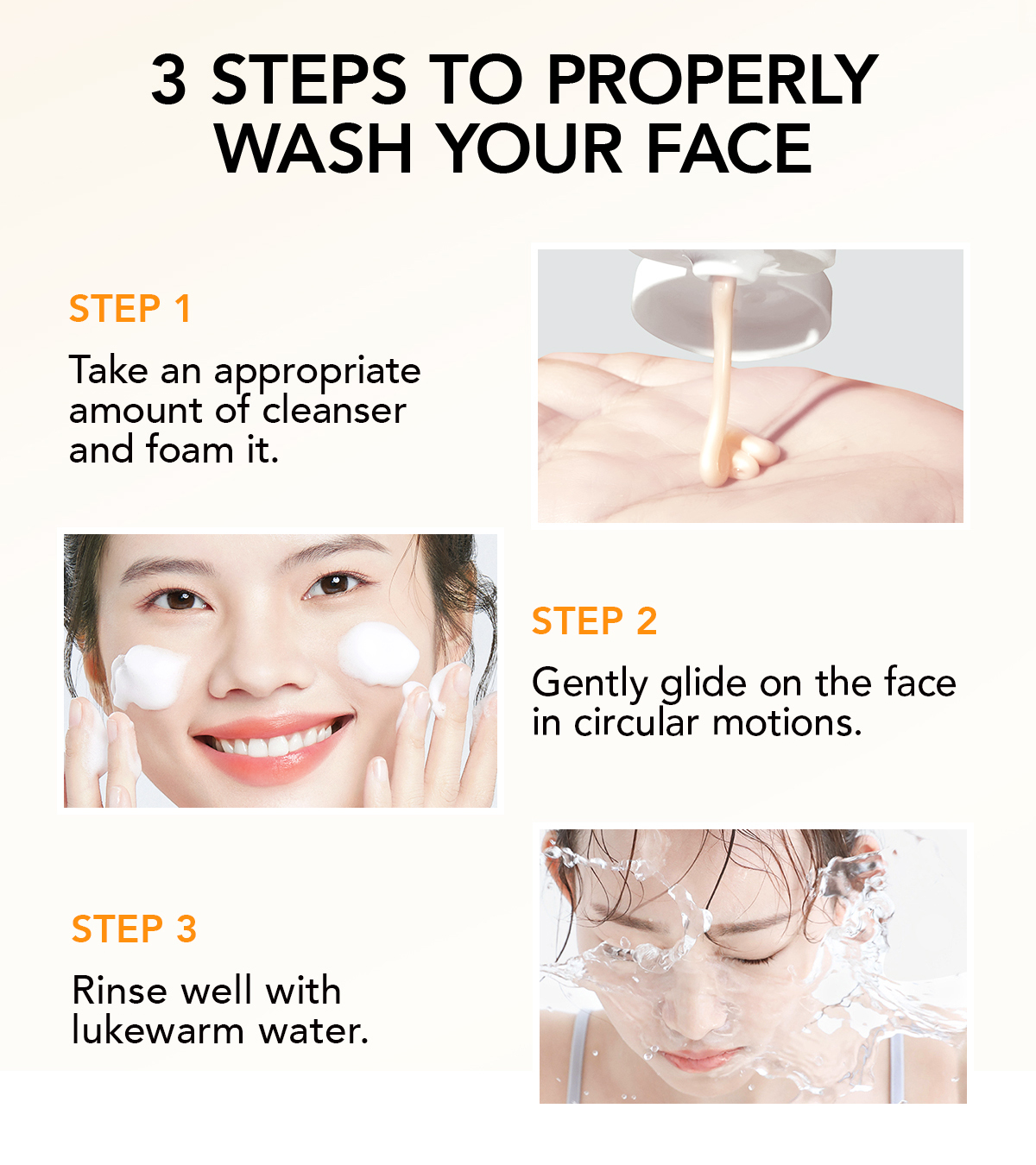 YOU Hy! Amino Glowing Gentle Cleansing Facial Wash, 3X VC, 99.6% ...
