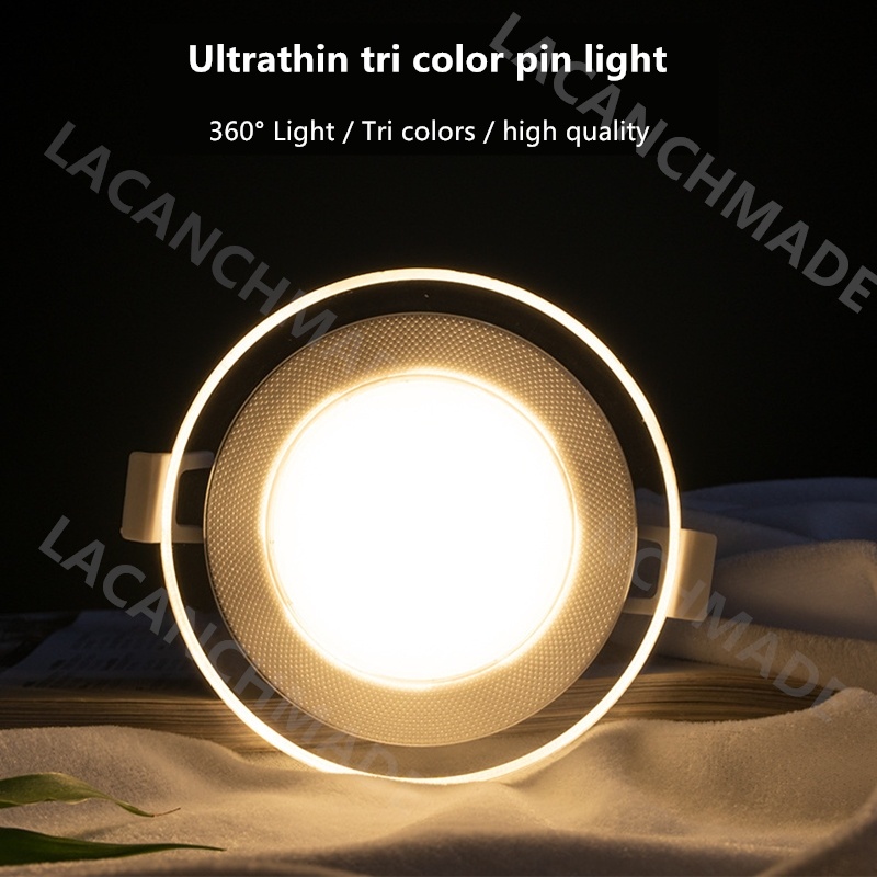 Tri Color Pin light LED Ceiling Light Recessed Downlight Dimmable ...