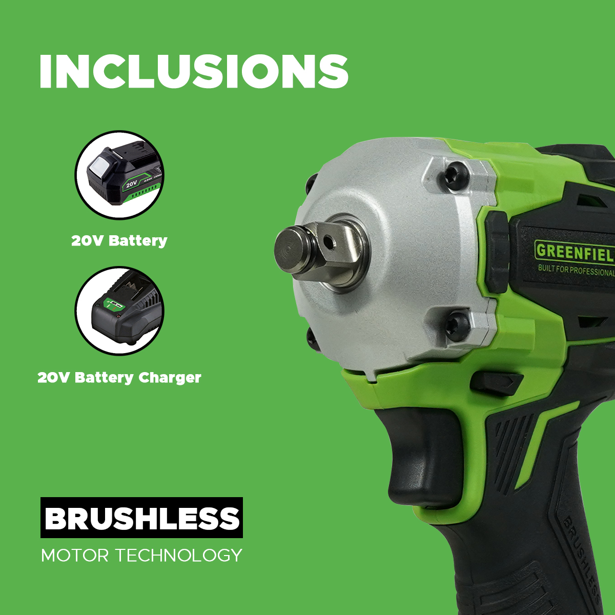 Greenfield Cordless Impact Wrench 20V - Power Tools/Home Improvement ...