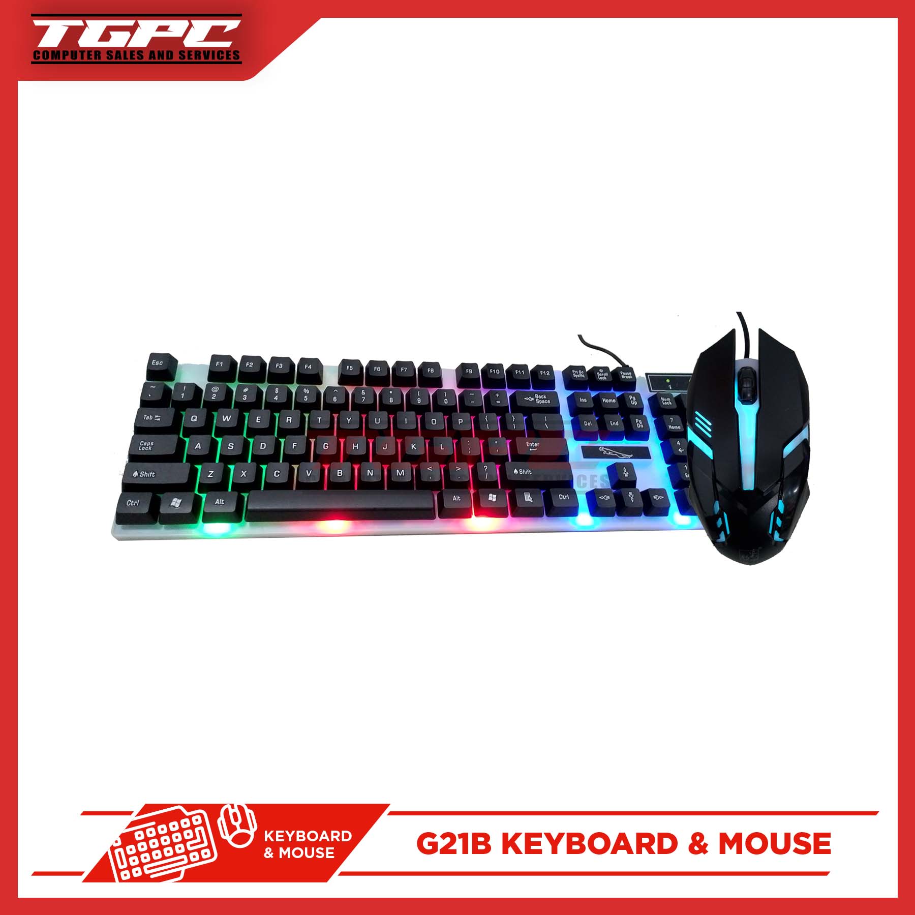 G21B Wired usb keyboard and mouse luminous led lights | Shopee Philippines