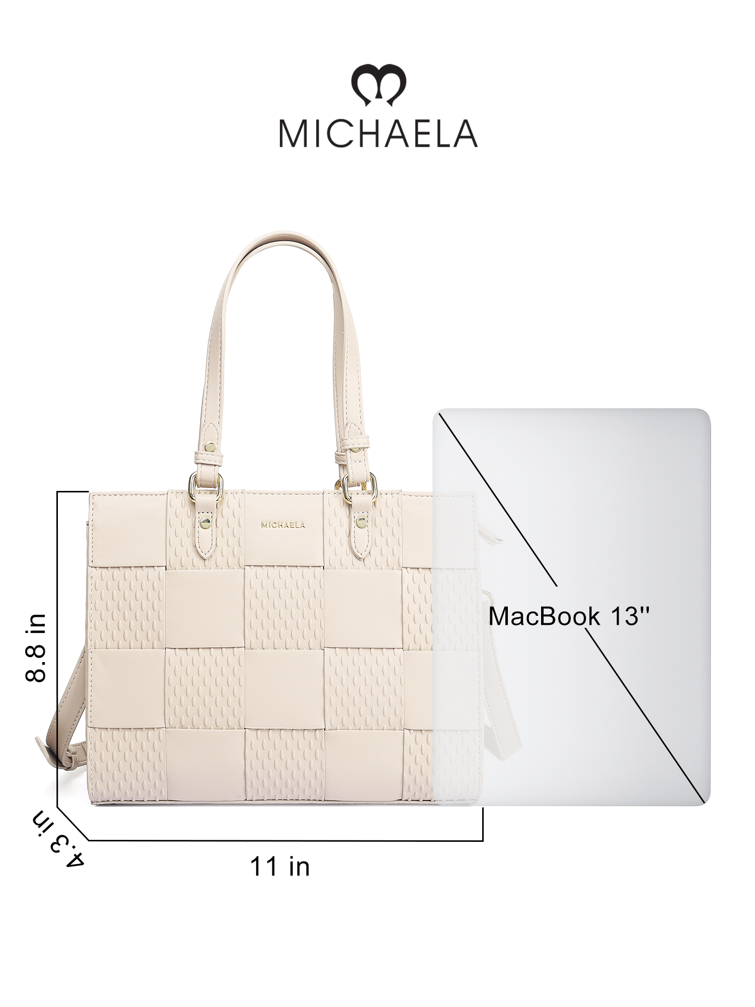 MICHAELA Woven Crossbody Tote Bag for Women Chic Spacious for Office ...