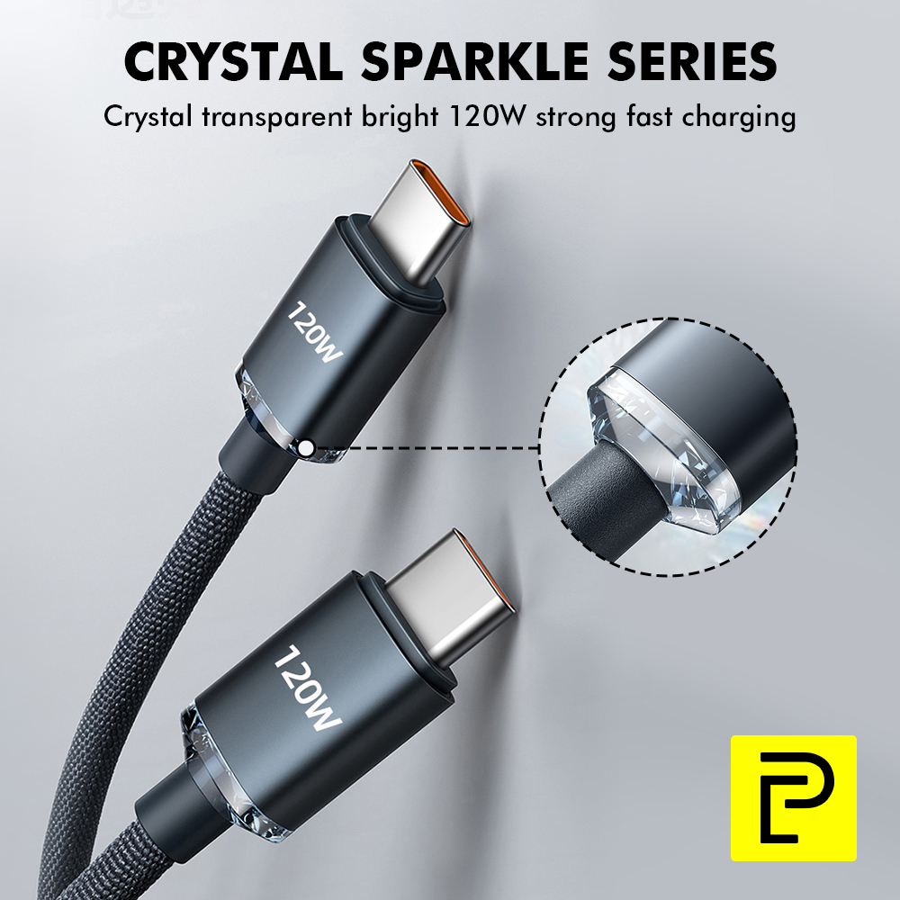 Popcorn USB C to USB C Cable, 120W Braided and Dirt-Free Type C Fast ...