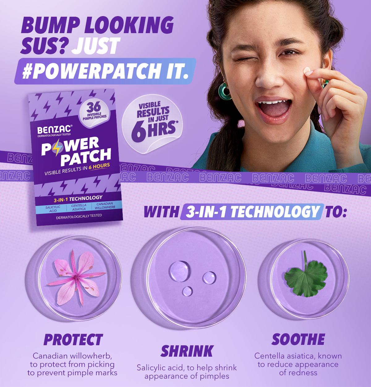 [NEW] Benzac 3-in-1 Power Patch - 12 patches x 3 Sheets (Anti Acne ...