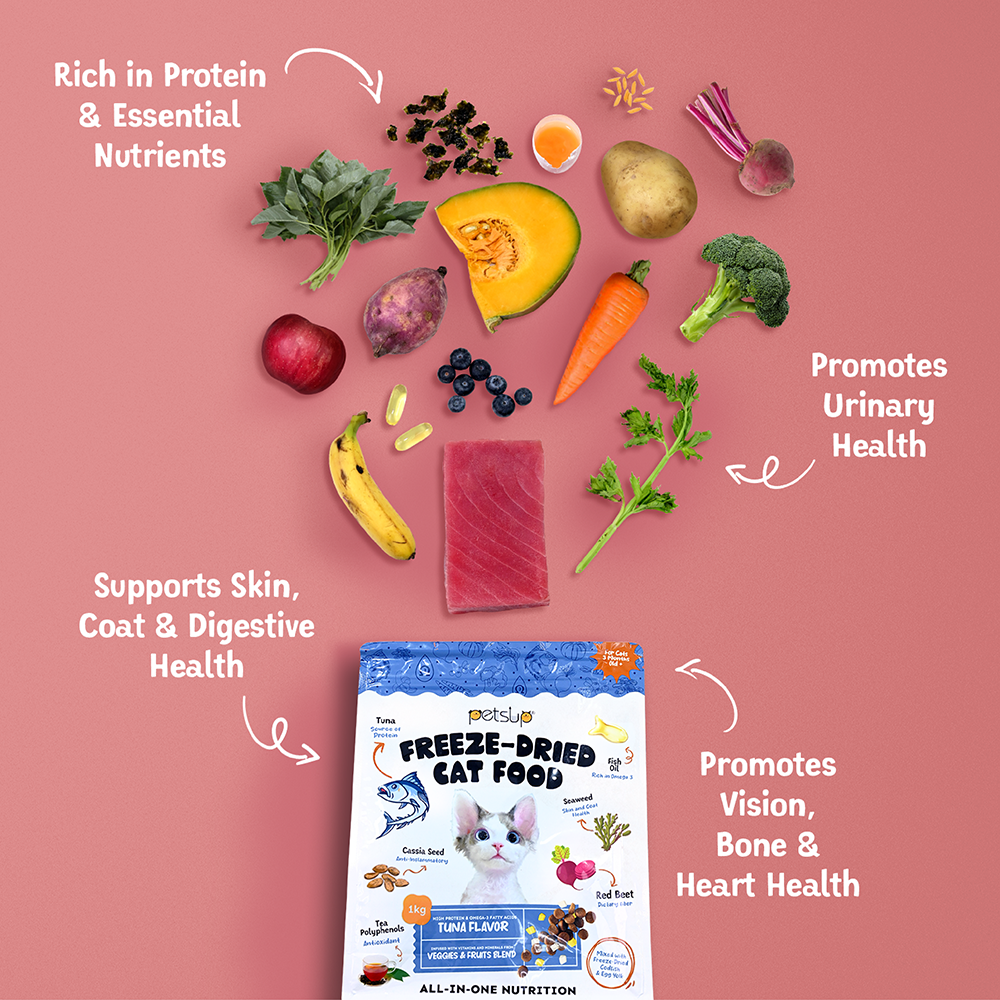 Petsup Freeze Dried Cat Food Adult Kitten Salmon Tuna High Protein ...