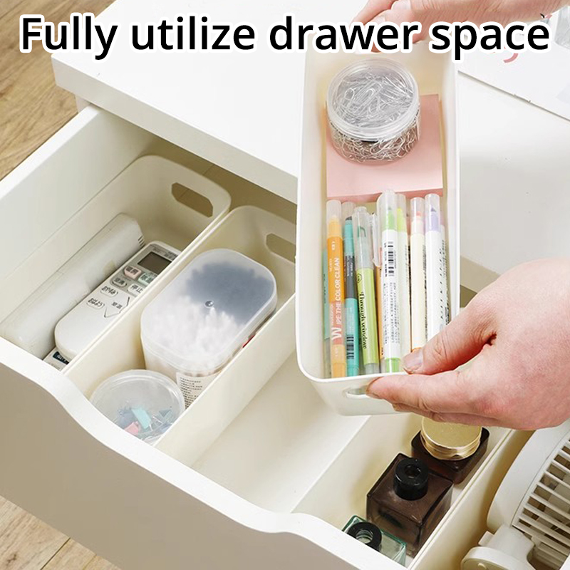 Stackable Drawer Organizer with Handle Rectangle Trays Makeup Vanity ...
