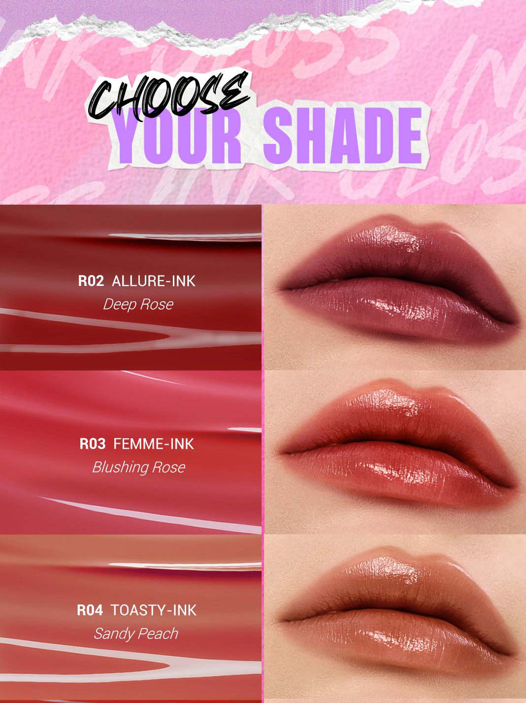 DAZZLE ME B1T1 Ink-Gloss Lip Tint - Long Lasting Liptint Gloss Finish ...