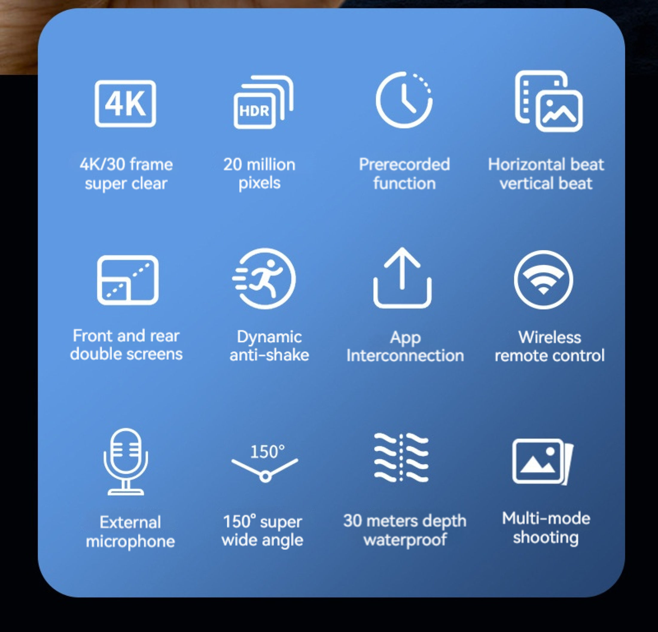 A200 4K HD VLOG ACTION CAMERA outdoor anti-shake video sports dual screen waterproof Camera ...