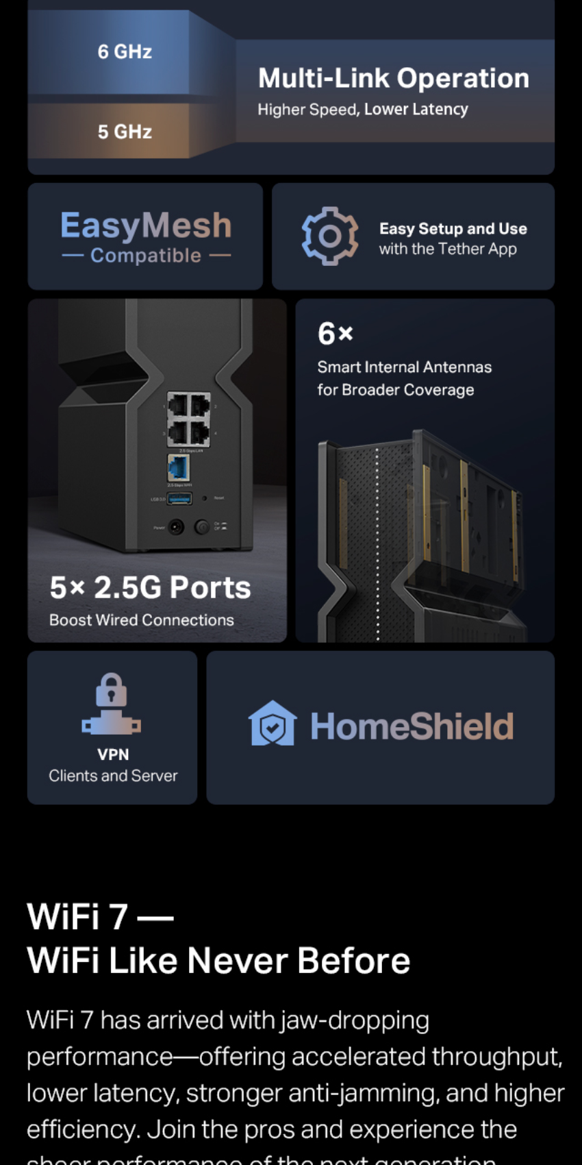 TP-Link | Archer BE550 | BE9300 | Blazing-Fast Tri-Band WiFi 7 Gigabit ...