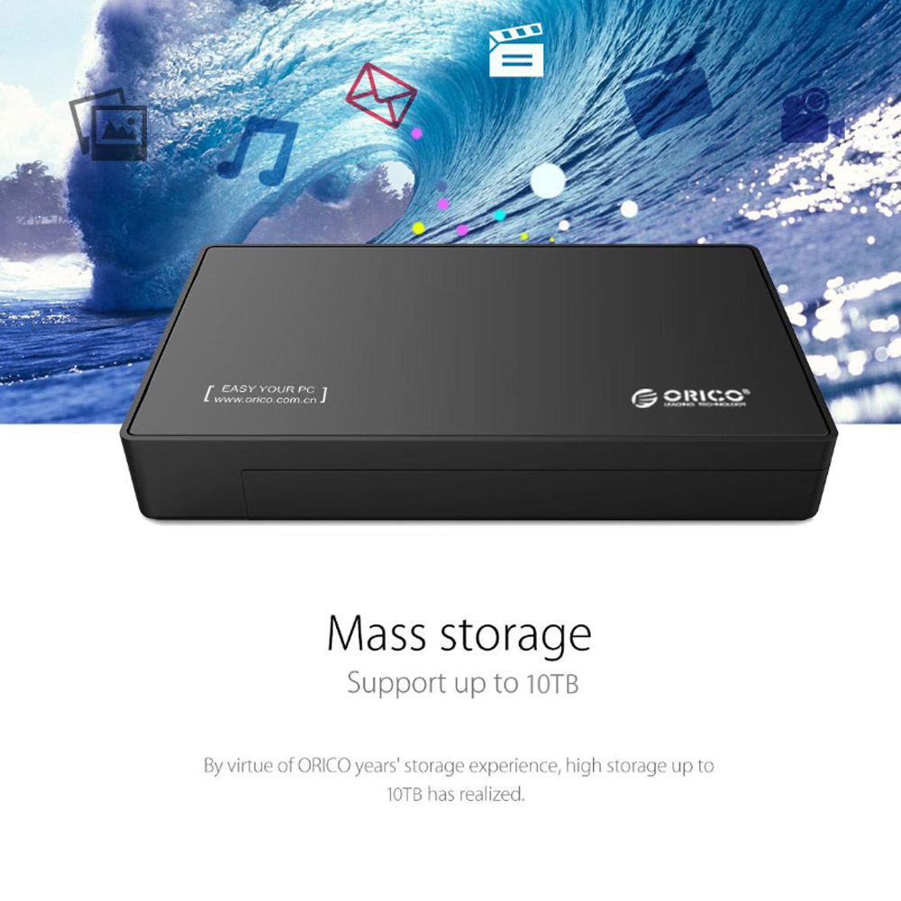 ORICO 3.5-Inch SATA HDD/SSD Hard Drive Enclosure 5GBPS with USB 3.0 ...