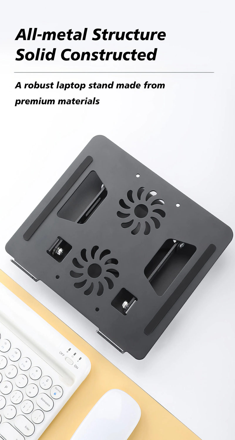 Inplay Laptop Stand With 2 Fans 360° Rotating Adjustable Ergonomic ...