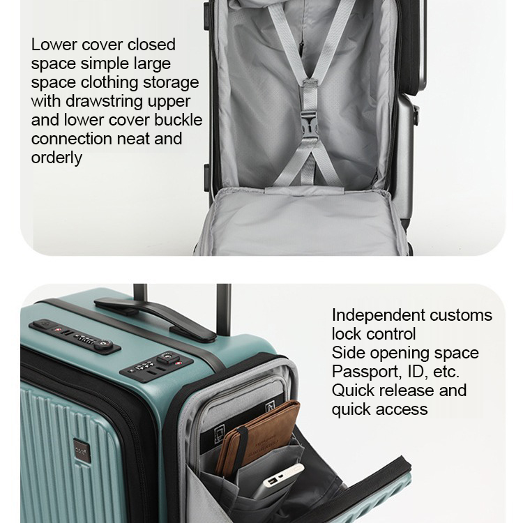 MC&HOME Front Open Cover Luggage Multi-layer Travel Luggage Men's ...