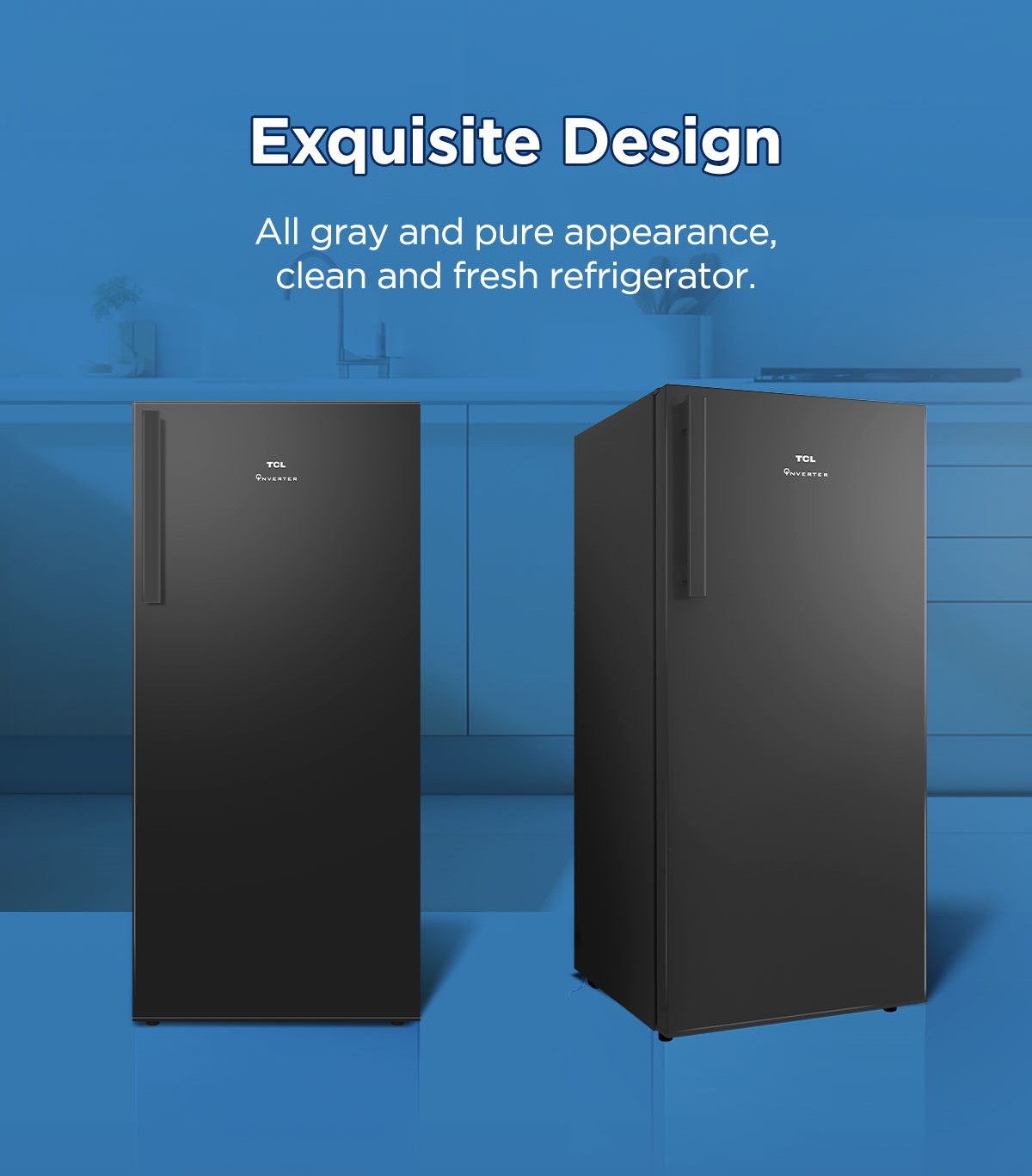 TCL 6.0 cu.ft. Single Door Inverter Refrigerator - TR-190INV/DB Black ...