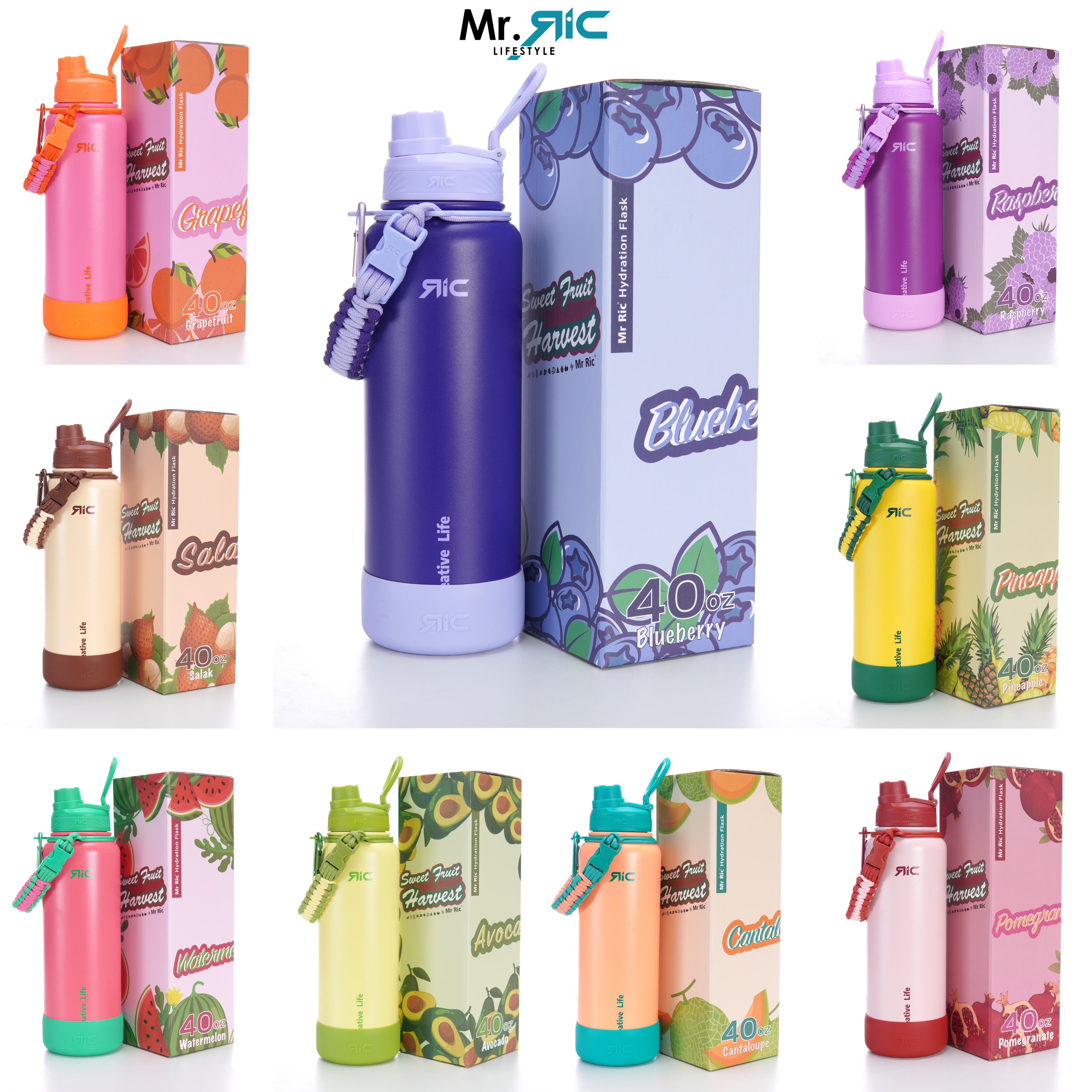 Mr Ric Fruit Harvest w/ Paracord Hydration Flask Stainless Steel ...