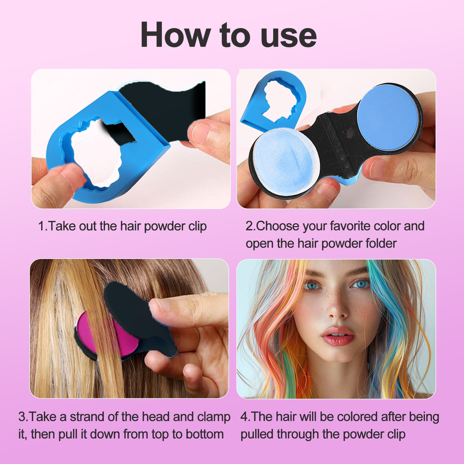 Hair Chalk Washable Temporary Color Shimmer alloween Christmas DIY Hair ...