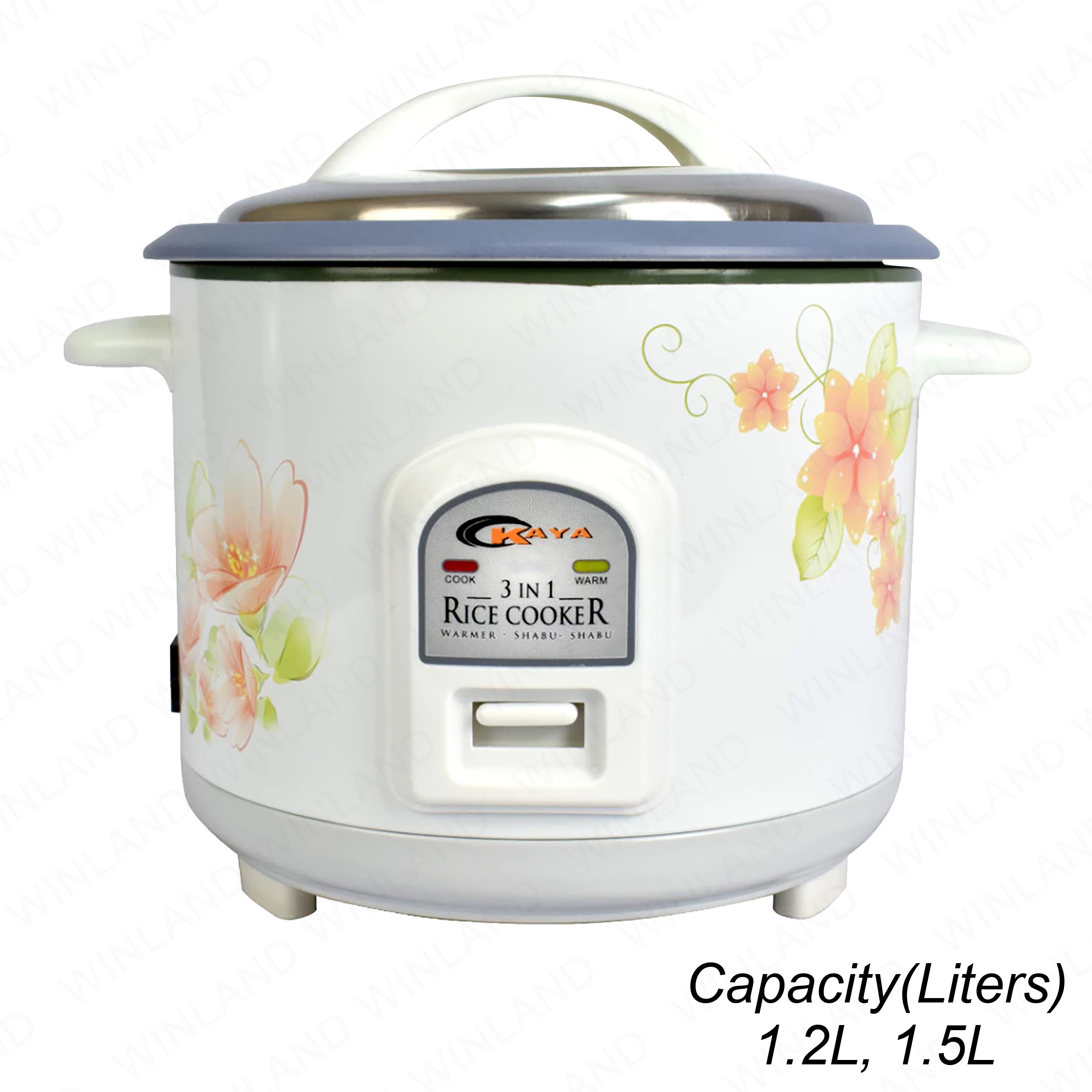 Kaya by Winland 3-in-1 Multi-Cooker Cylinder Rice Cooker Stainless ...