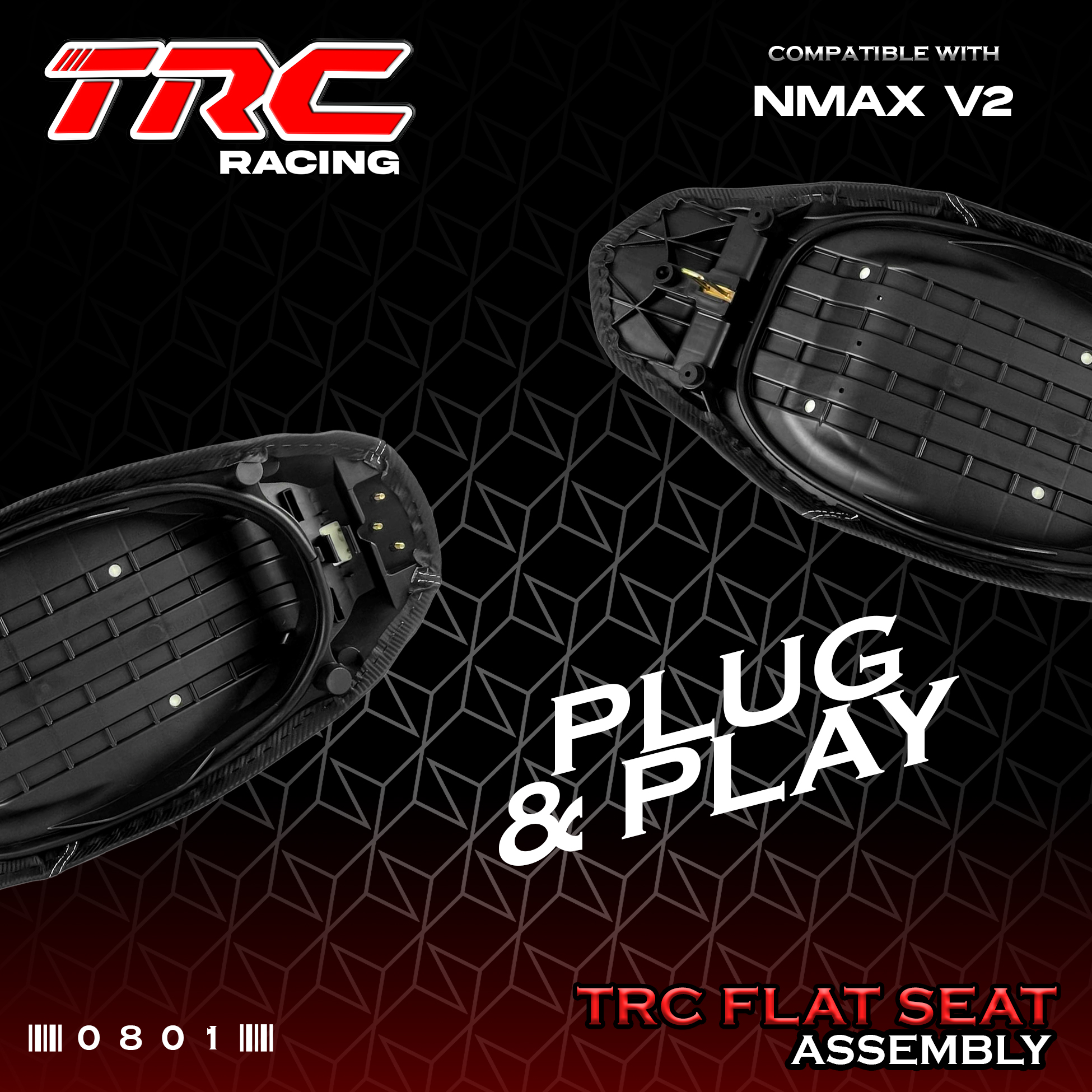 TRC RACING FLAT SEAT ASSEMBLY for NMAX V2 CARBON TYPE 0801 | Shopee ...