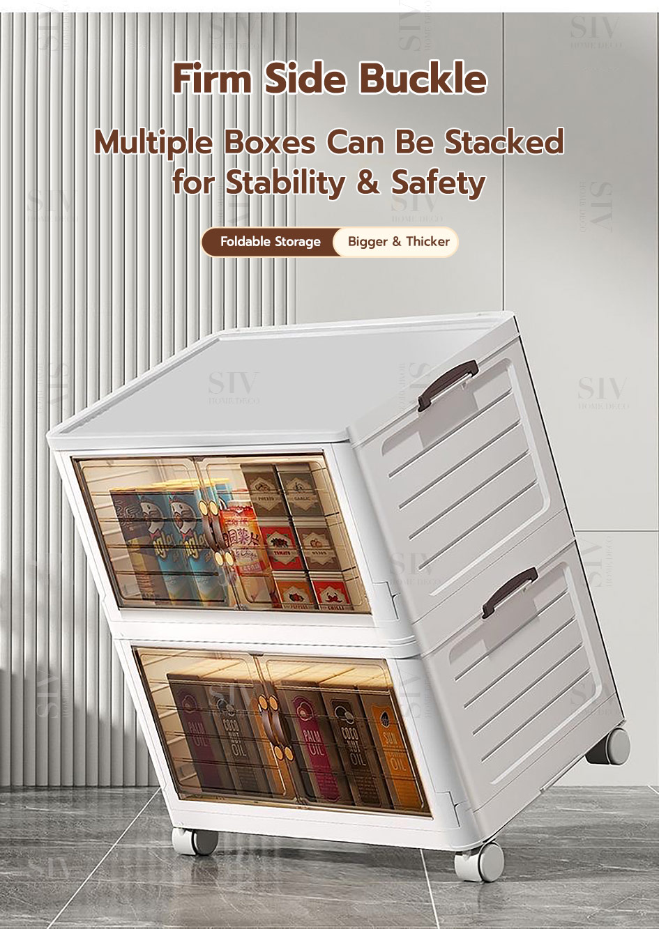 SIV 40-65cm(W) 2/3/4/5 Layers Foldable Storage Cabinet DoubleDoors ...